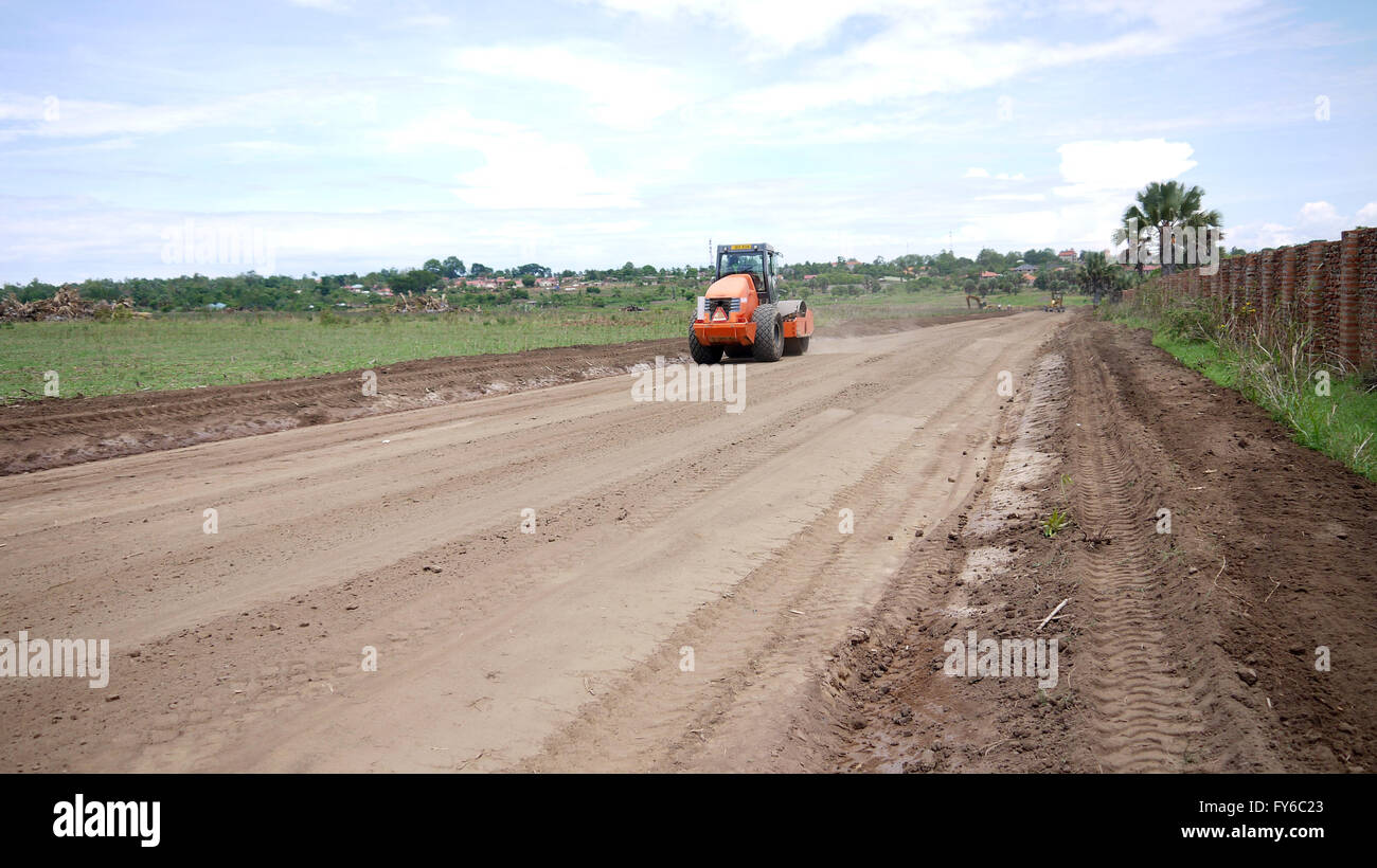 Preliminary construction work for Akii Bua Stadium in Lira district in ...