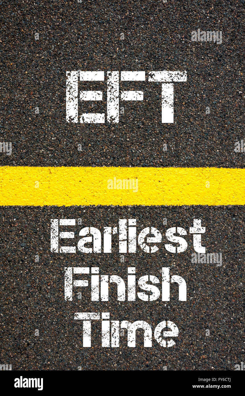 Concept image of Business Acronym EFT Earliest Finish Time written over ...
