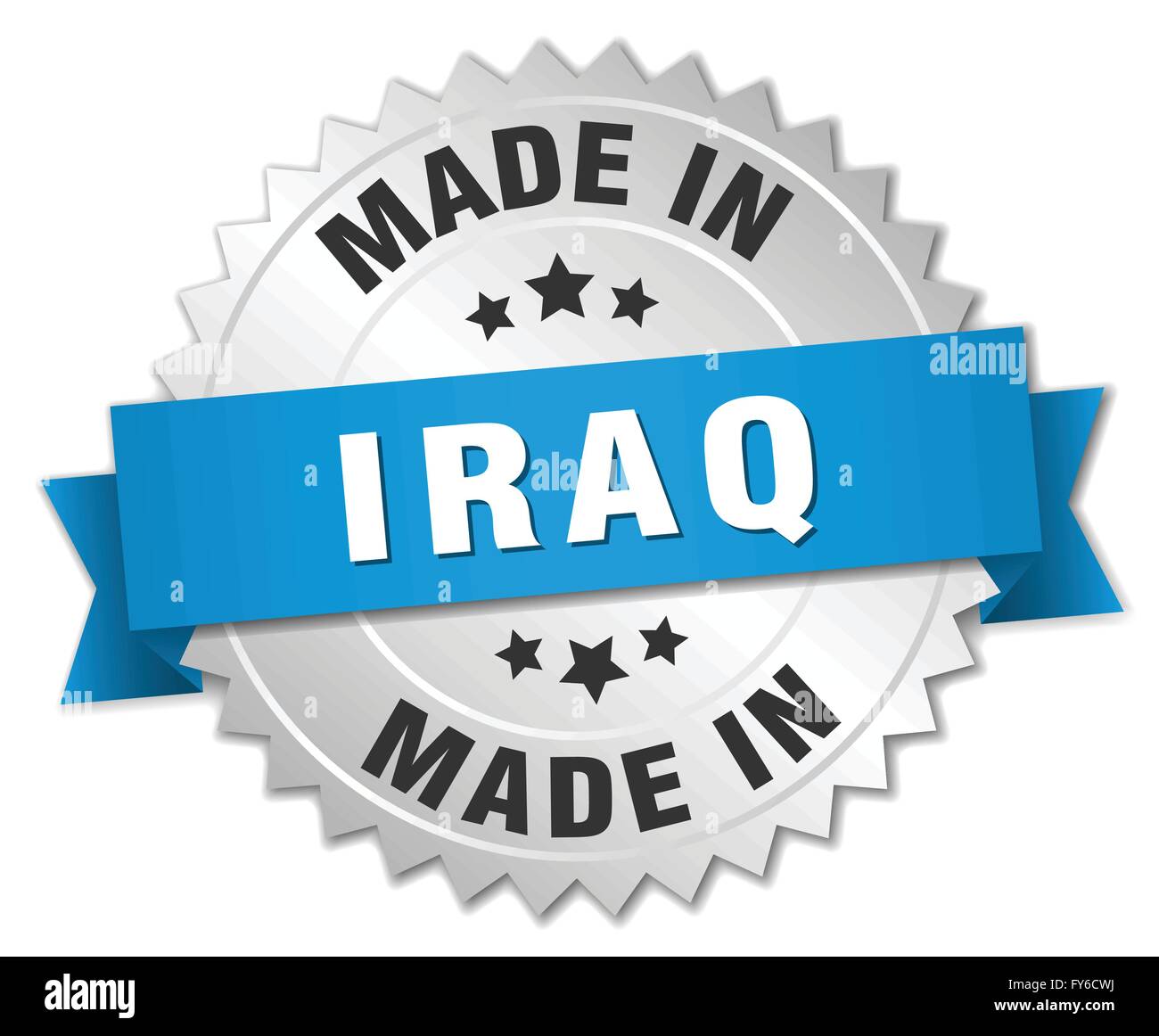 made in Iraq silver badge with blue ribbon Stock Vector Image & Art - Alamy