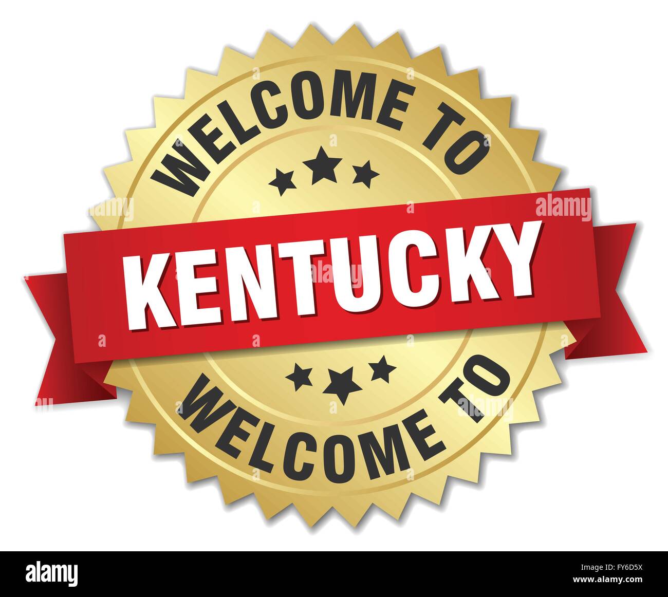 Kentucky 3d gold badge with red ribbon Stock Vector Image & Art - Alamy