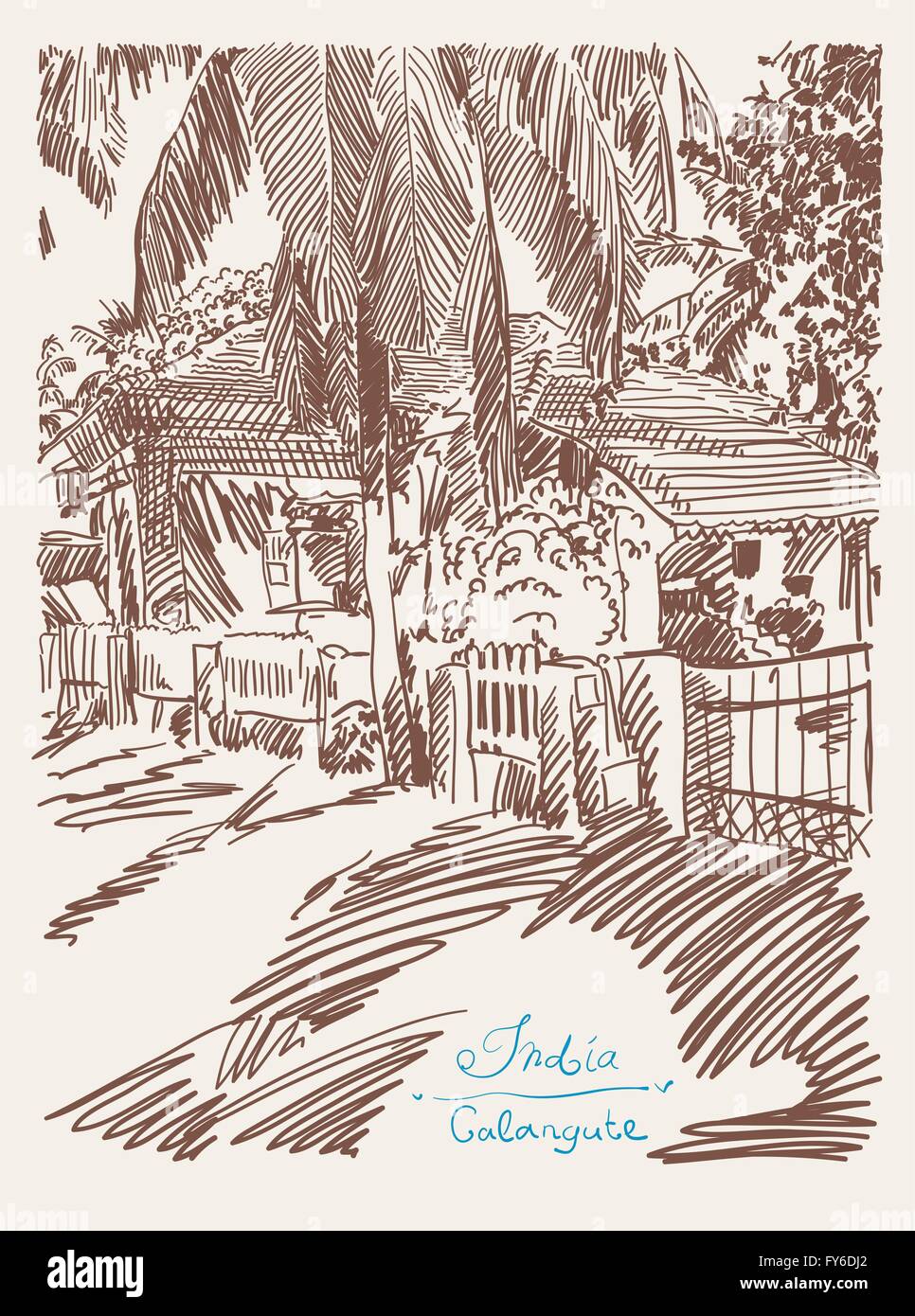 Indian architecture painting Stock Vector Images - Alamy