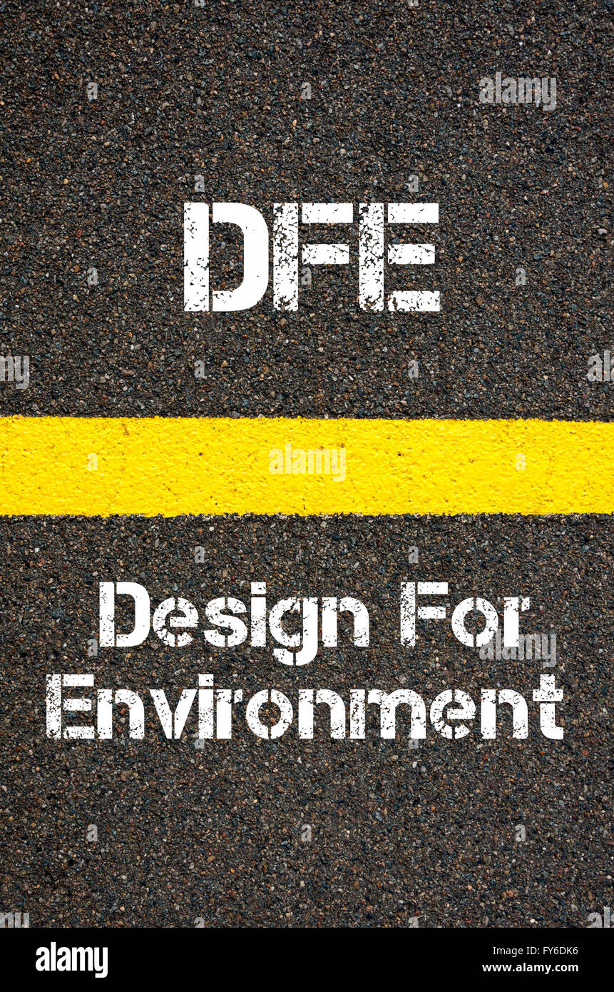 Concept image of Business Acronym DFE Design For Environment written ...