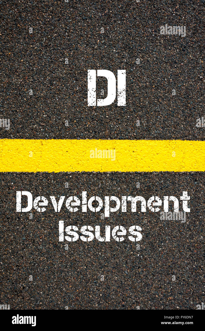 Concept image of Business Acronym DI Development Issues written over ...