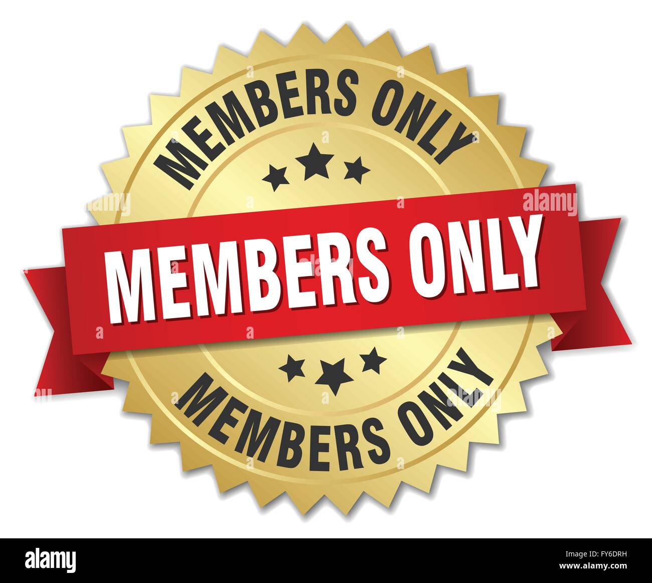 members only 3d gold badge with red ribbon Stock Vector Image & Art - Alamy