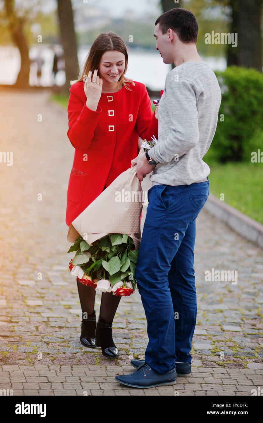 Marriage proposal. Man with his girlfriend Stock Photo - Alamy