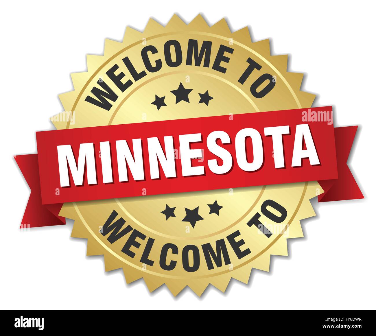 Minnesota 3d gold badge with red ribbon Stock Vector Image & Art - Alamy