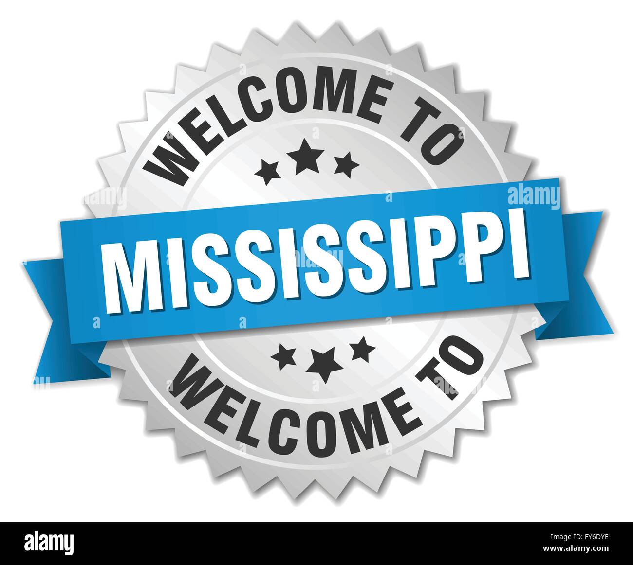 Mississippi 3d silver badge with blue ribbon Stock Vector Image & Art ...