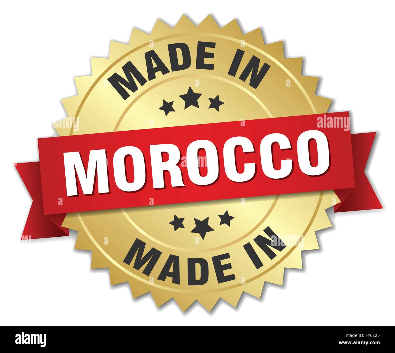 made in Morocco gold badge with red ribbon Stock Vector Image & Art - Alamy