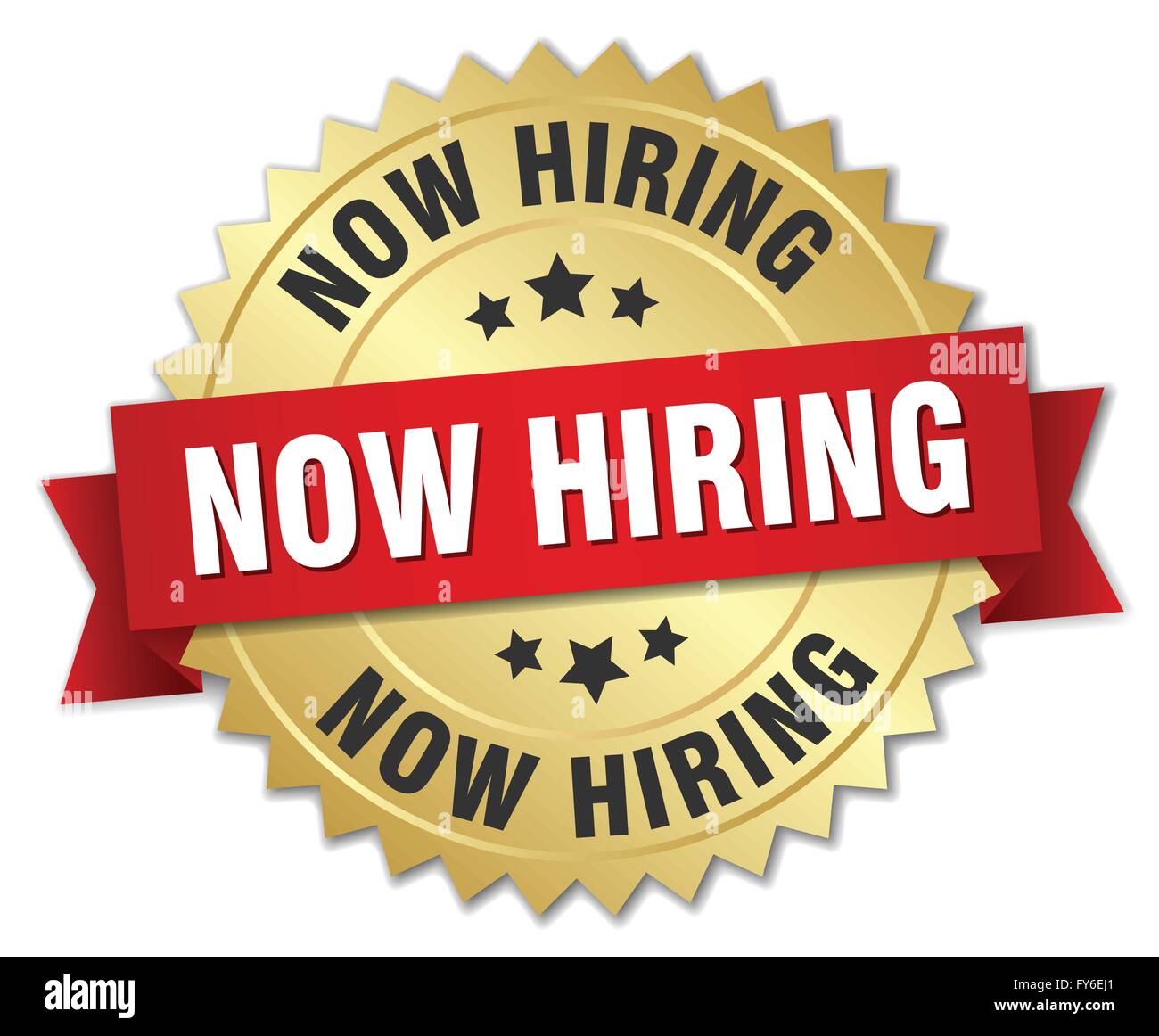 Now hiring red ribbon Stock Vector Images - Alamy