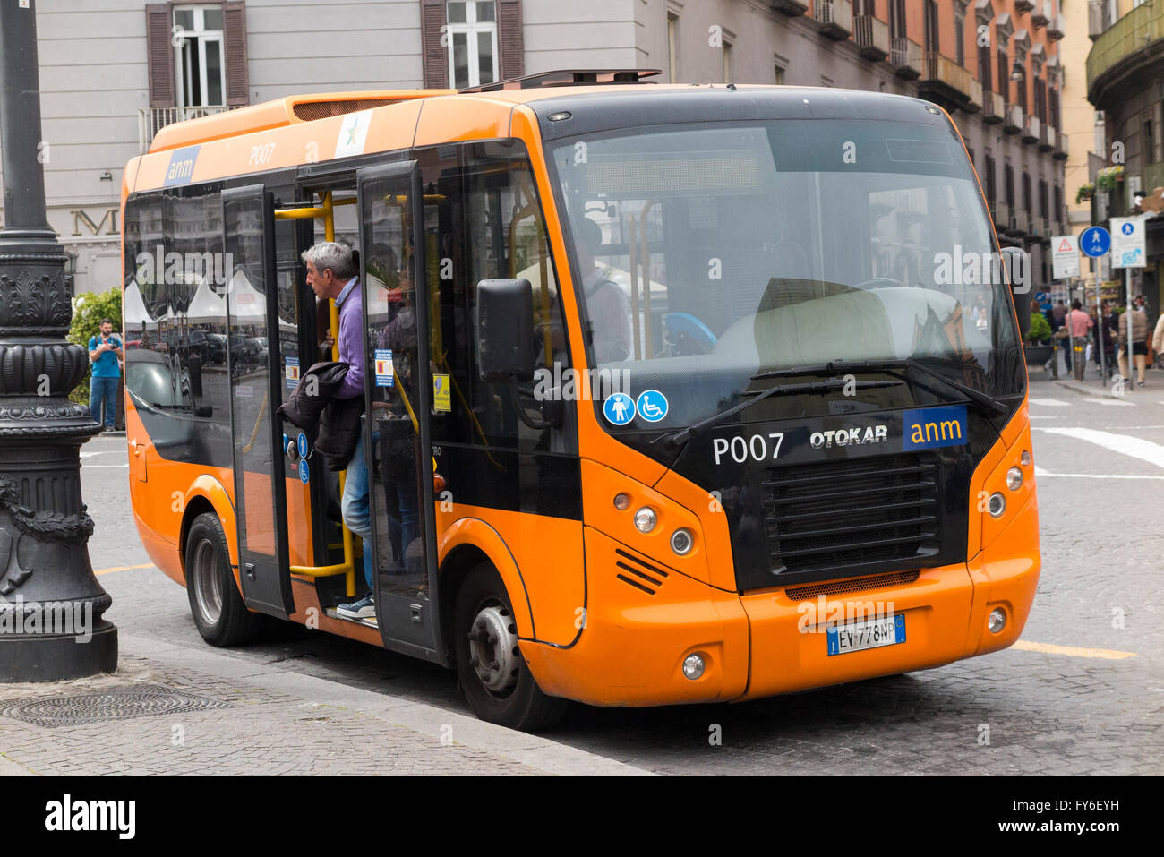 Otokar bus / coach / Minibus on the streets of Naples, Italy Stock ...