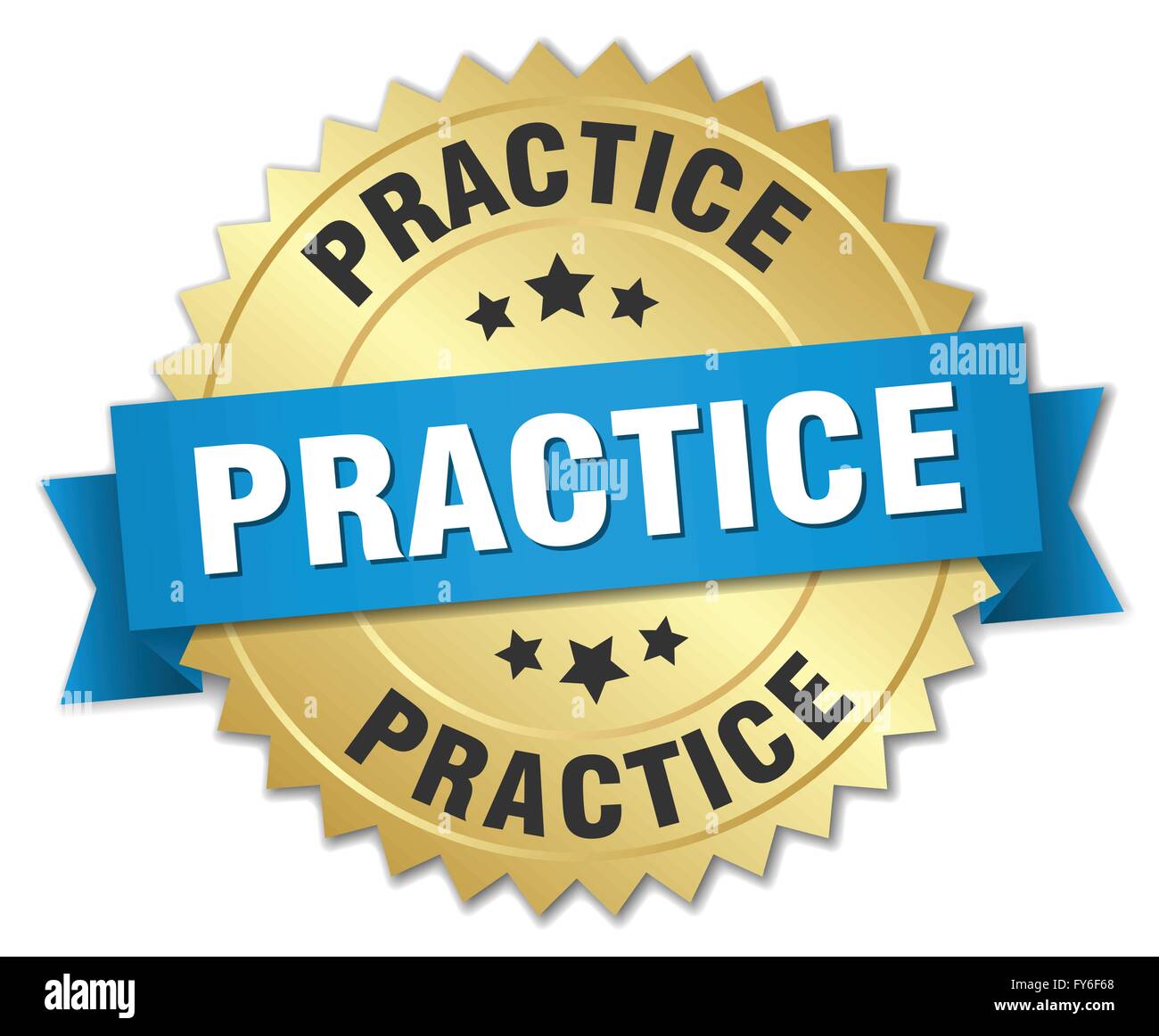 practice 3d gold badge with blue ribbon Stock Vector Image & Art - Alamy