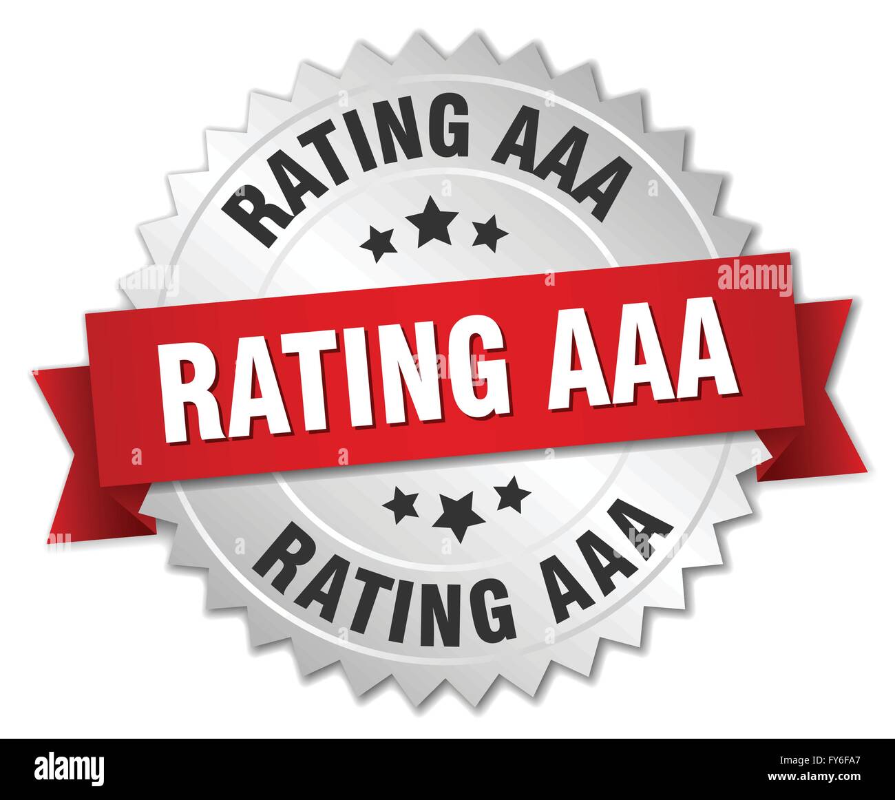rating aaa 3d silver badge with red ribbon Stock Vector Image & Art - Alamy