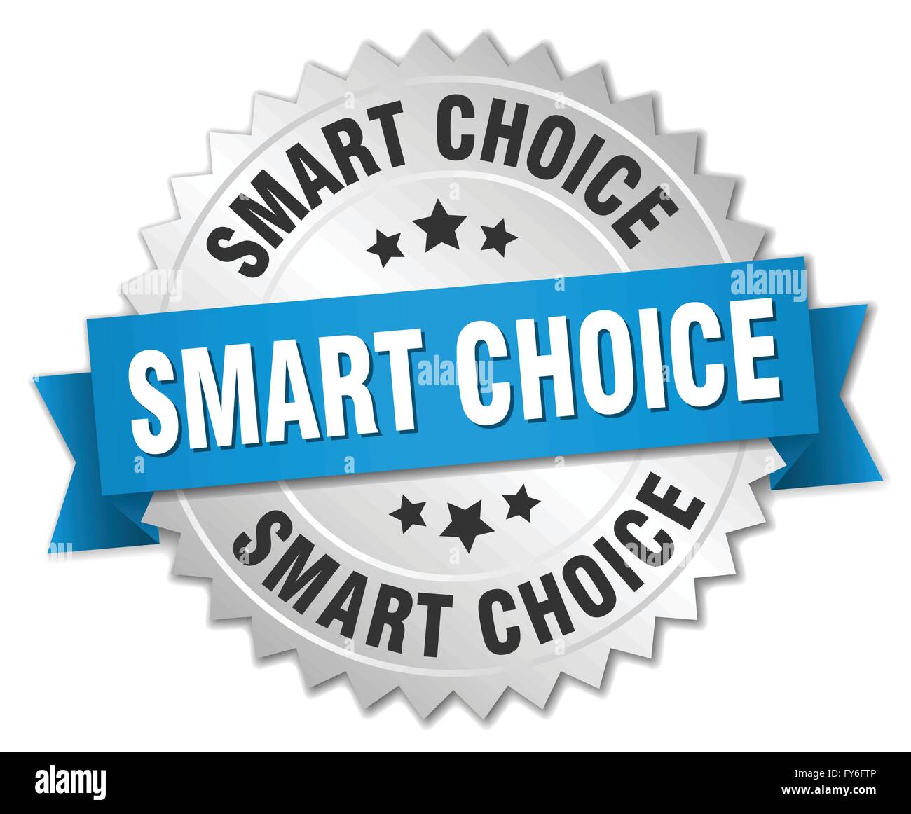 smart choice 3d silver badge with blue ribbon Stock Vector Image & Art ...