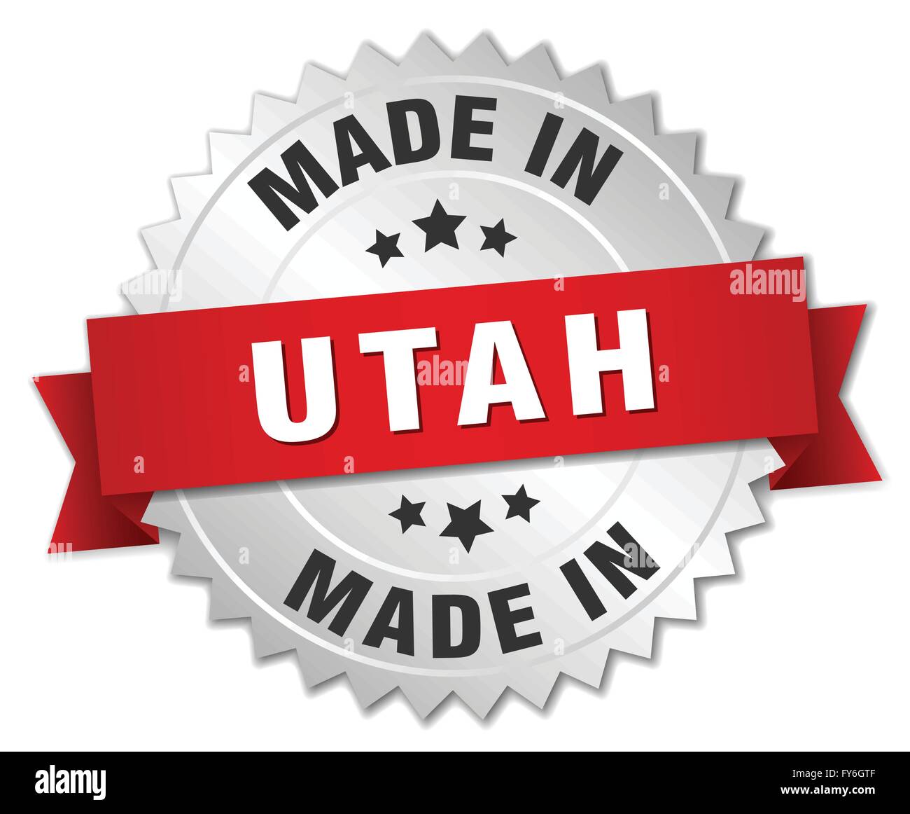 made in Utah silver badge with red ribbon Stock Vector Image & Art - Alamy