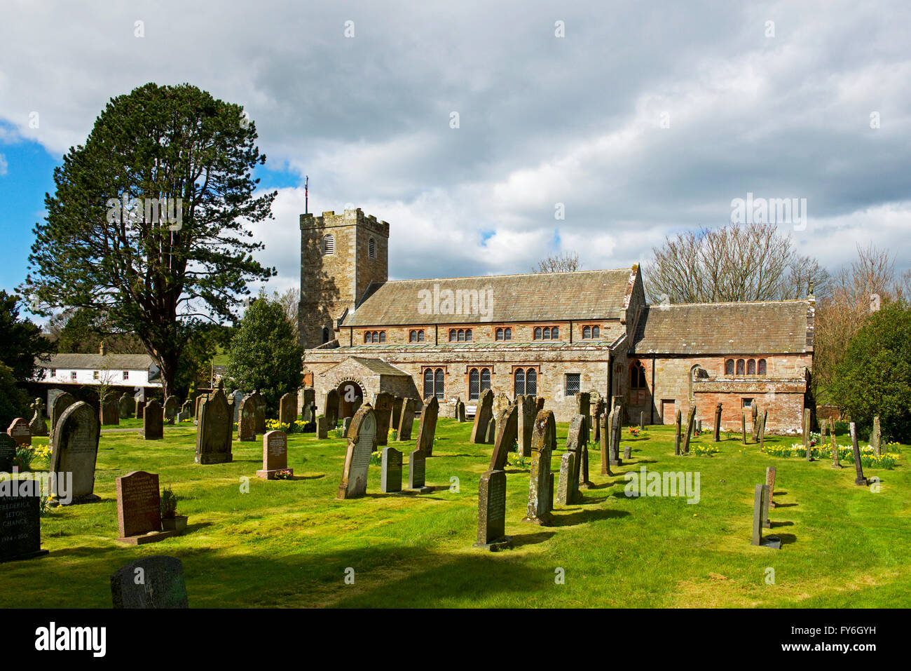 St Kentigern's Church in the village of Caldbeck, Lake District ...
