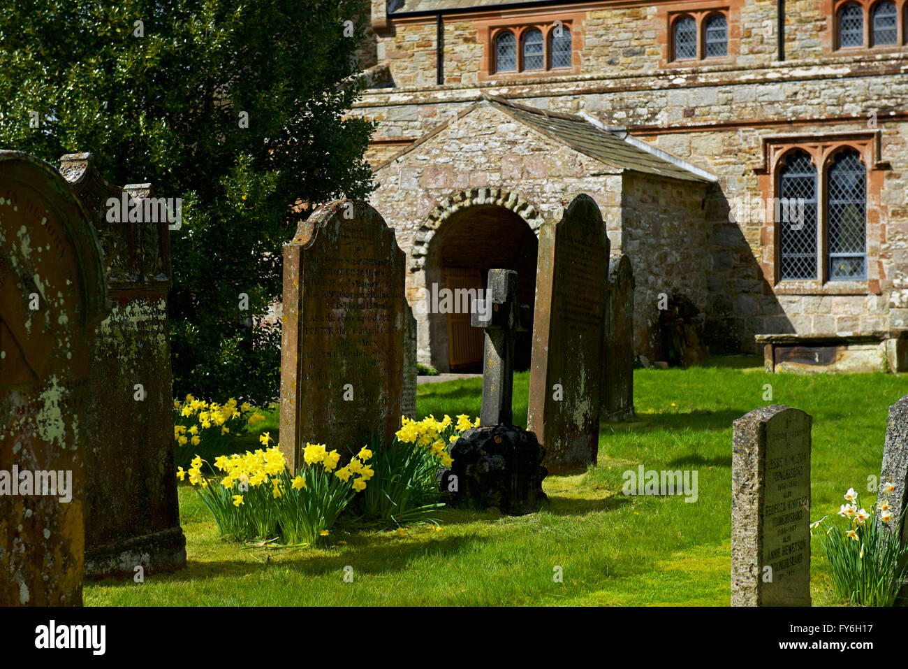 St Kentigern's Church in the village of Caldbeck, Lake District ...