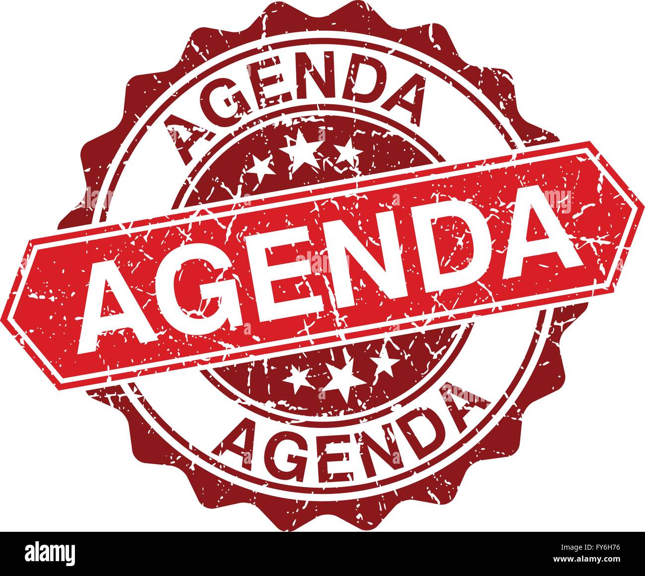 Agenda red vintage stamp isolated on white background Stock Vector ...