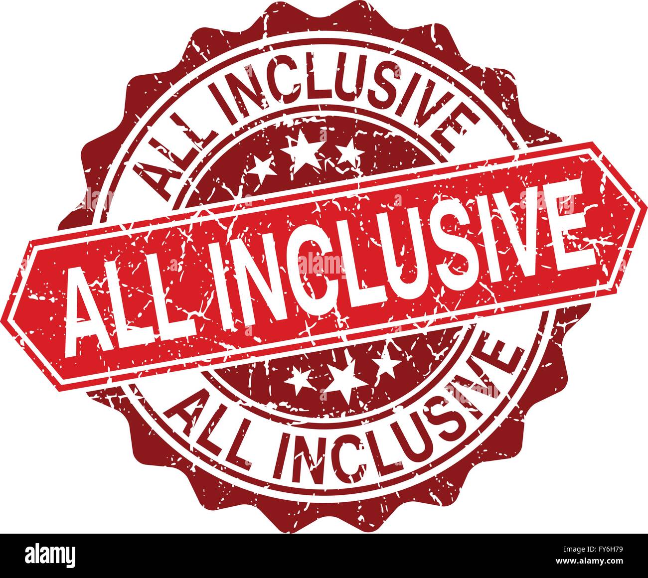 All inclusive red vintage stamp isolated on white background Stock ...