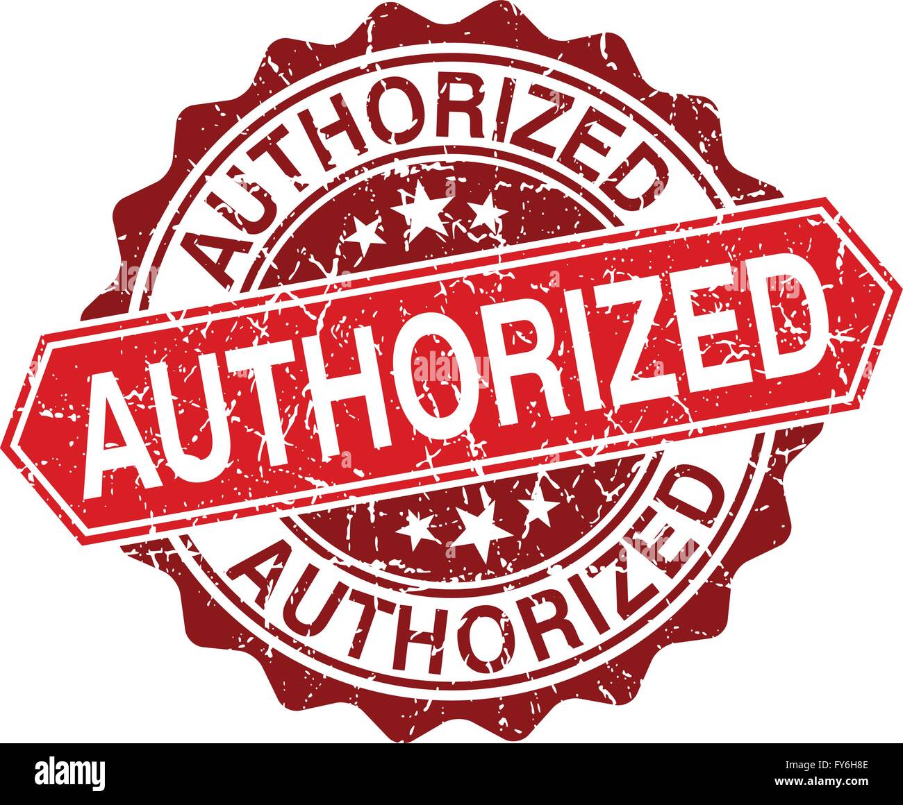Authorized red vintage stamp isolated on white background Stock Vector ...