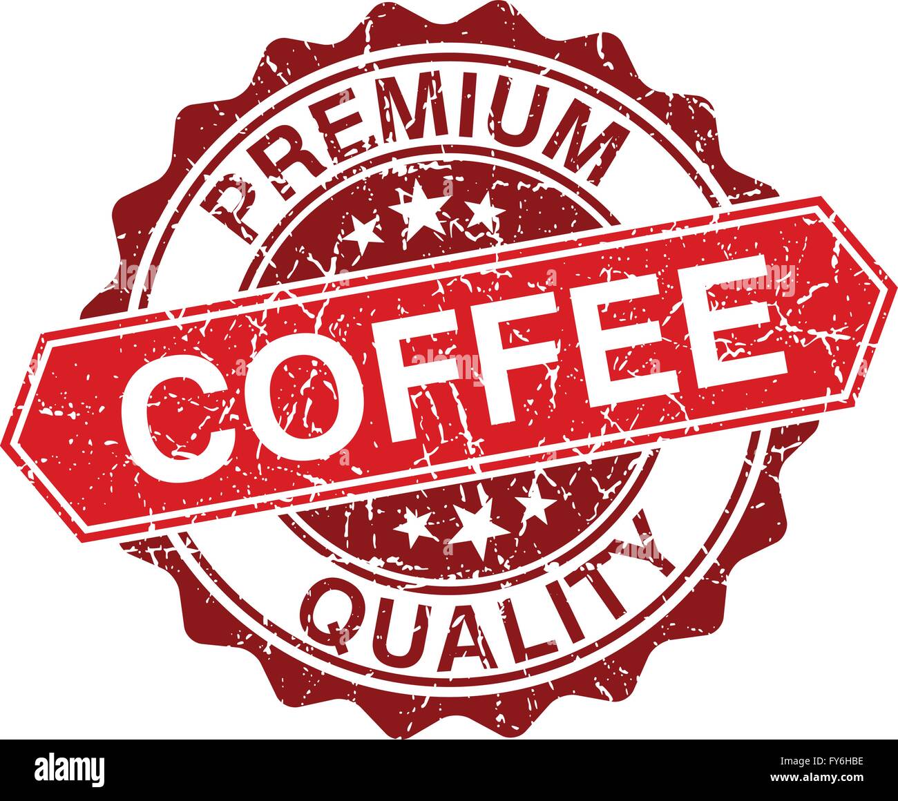 Coffee red vintage stamp isolated on white background Stock Vector ...