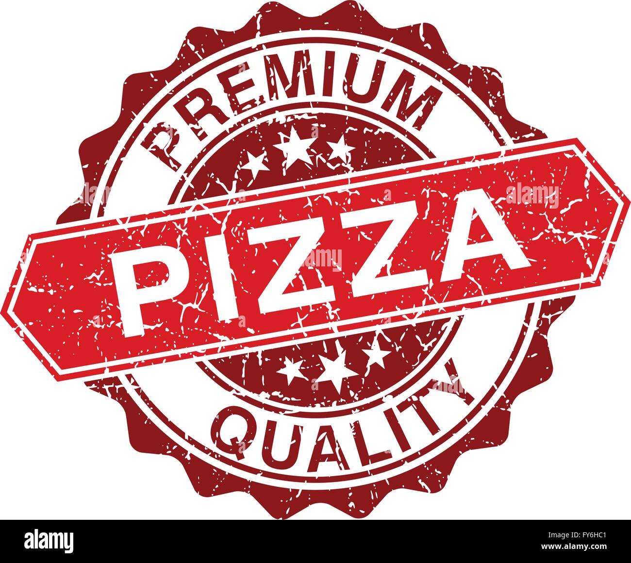 Pizza red vintage stamp isolated on white background Stock Vector Image ...