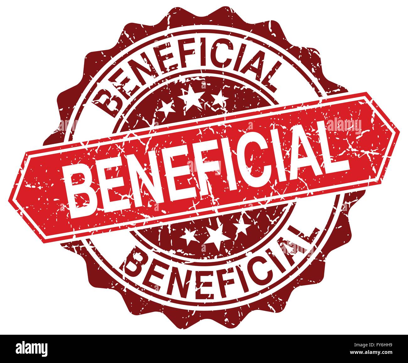 beneficial red round grunge stamp on white Stock Vector Image & Art - Alamy