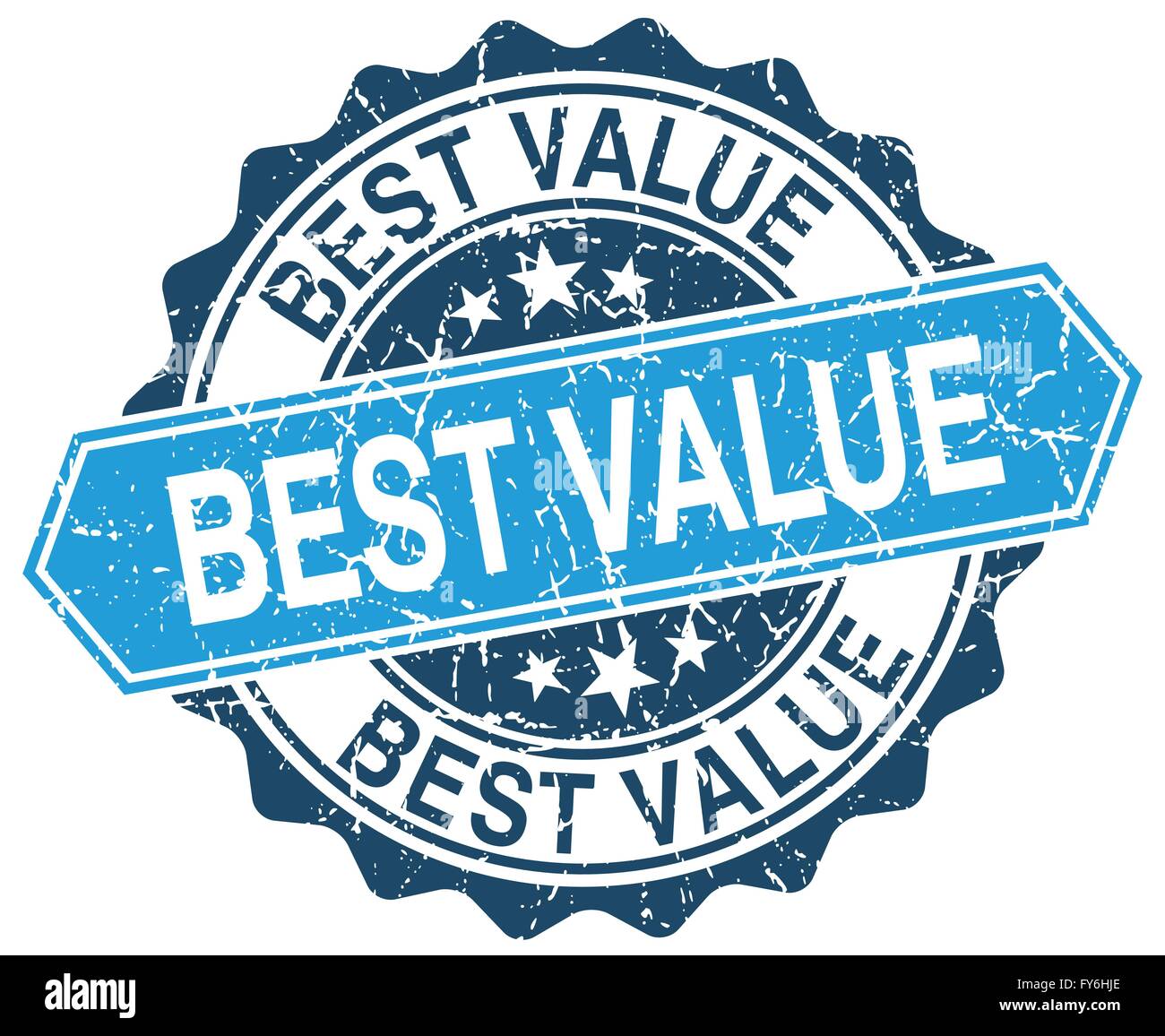 best value blue round grunge stamp on white Stock Vector Image & Art ...