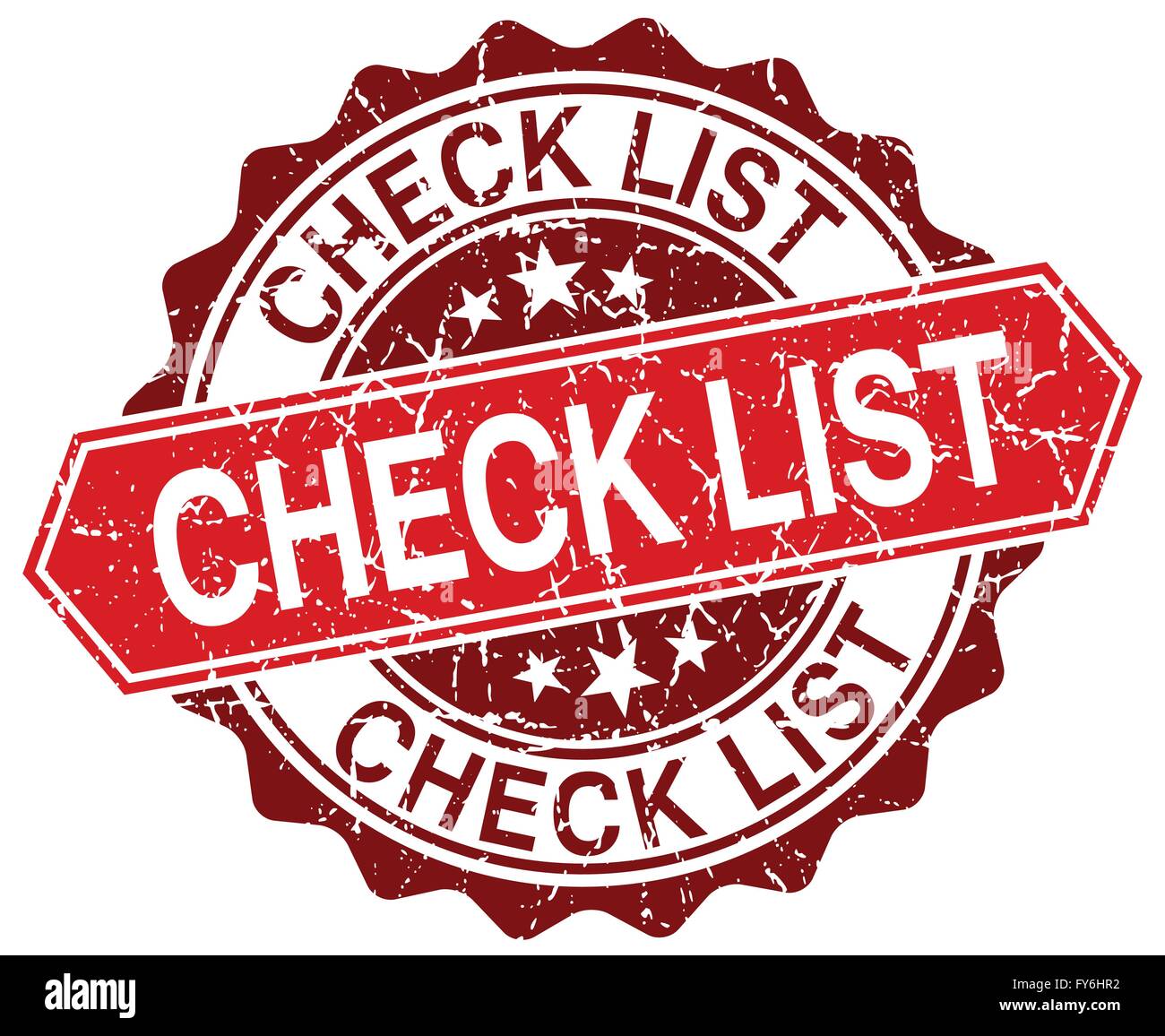 check list red round grunge stamp on white Stock Vector Image & Art - Alamy