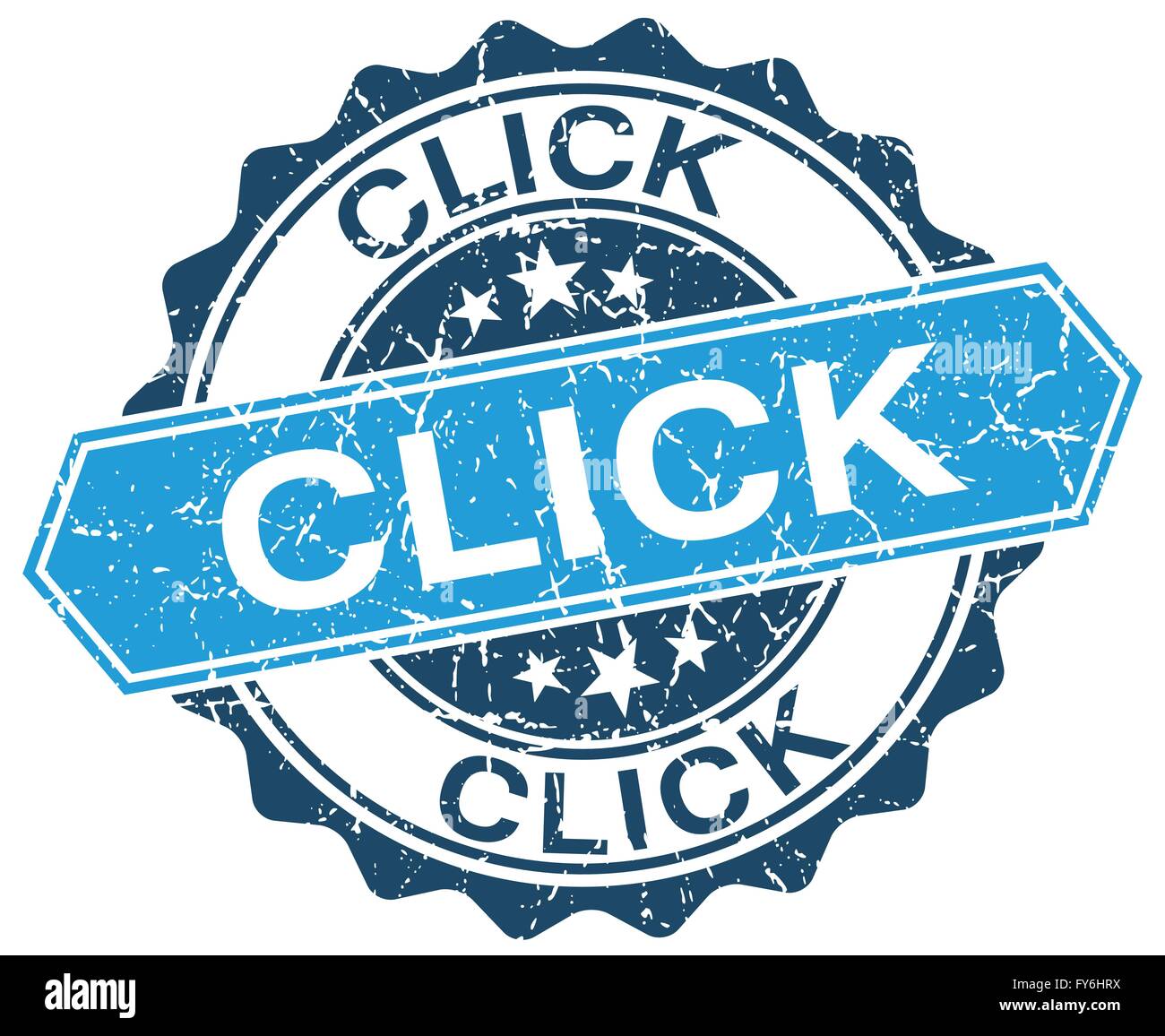 click blue round grunge stamp on white Stock Vector Image & Art - Alamy