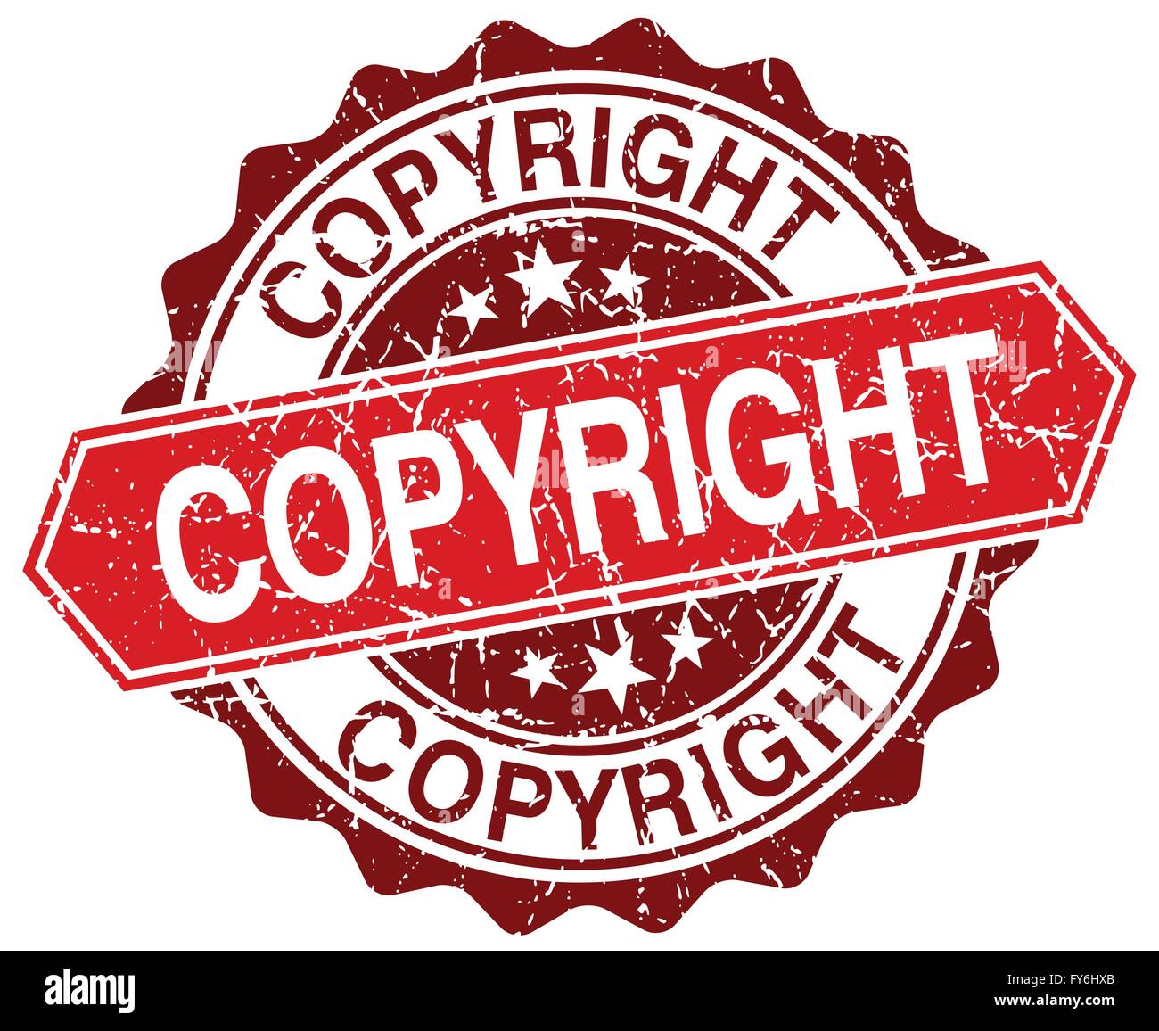 copyright red round grunge stamp on white Stock Vector Image & Art - Alamy