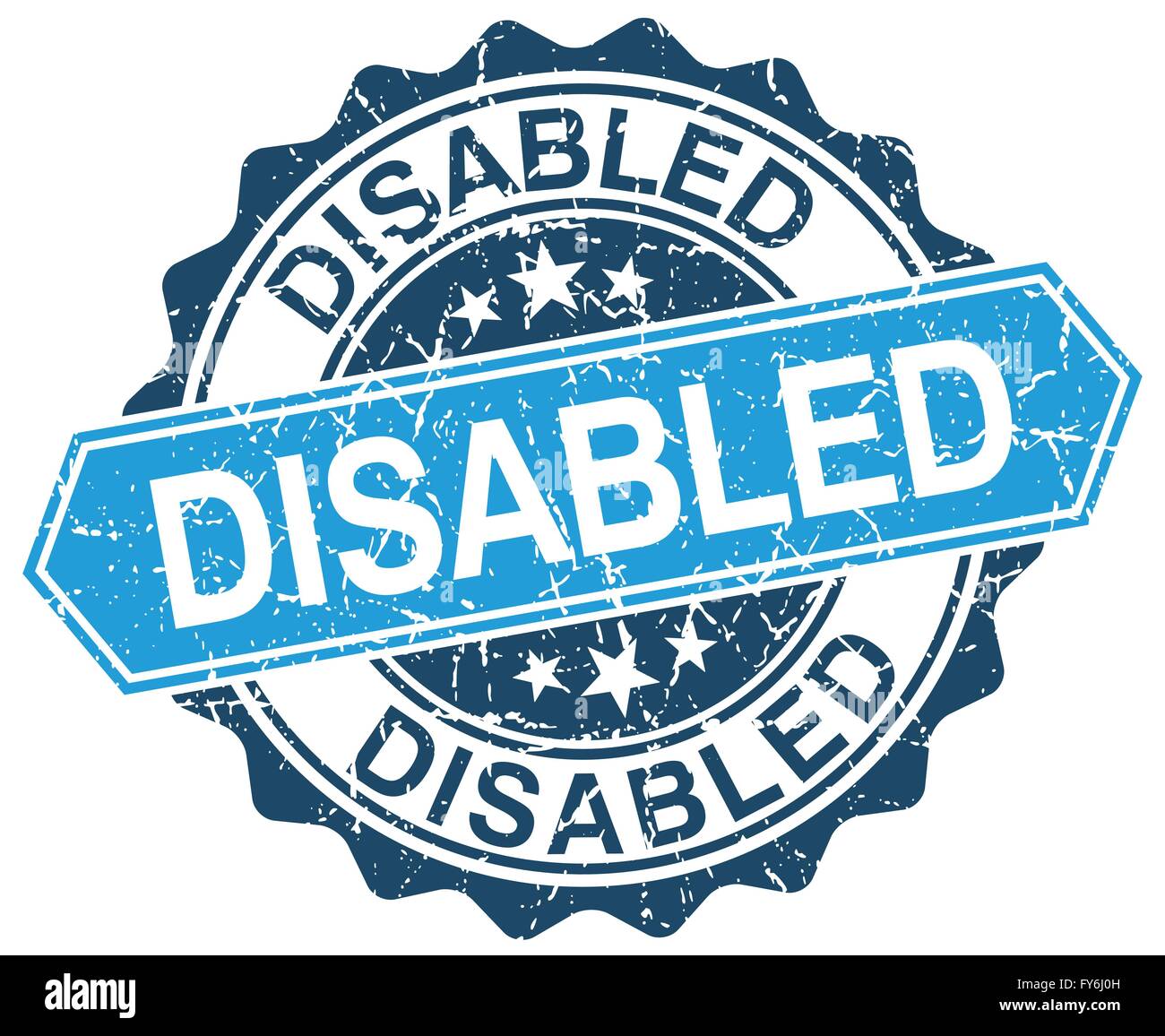 disabled blue round grunge stamp on white Stock Vector Image & Art - Alamy