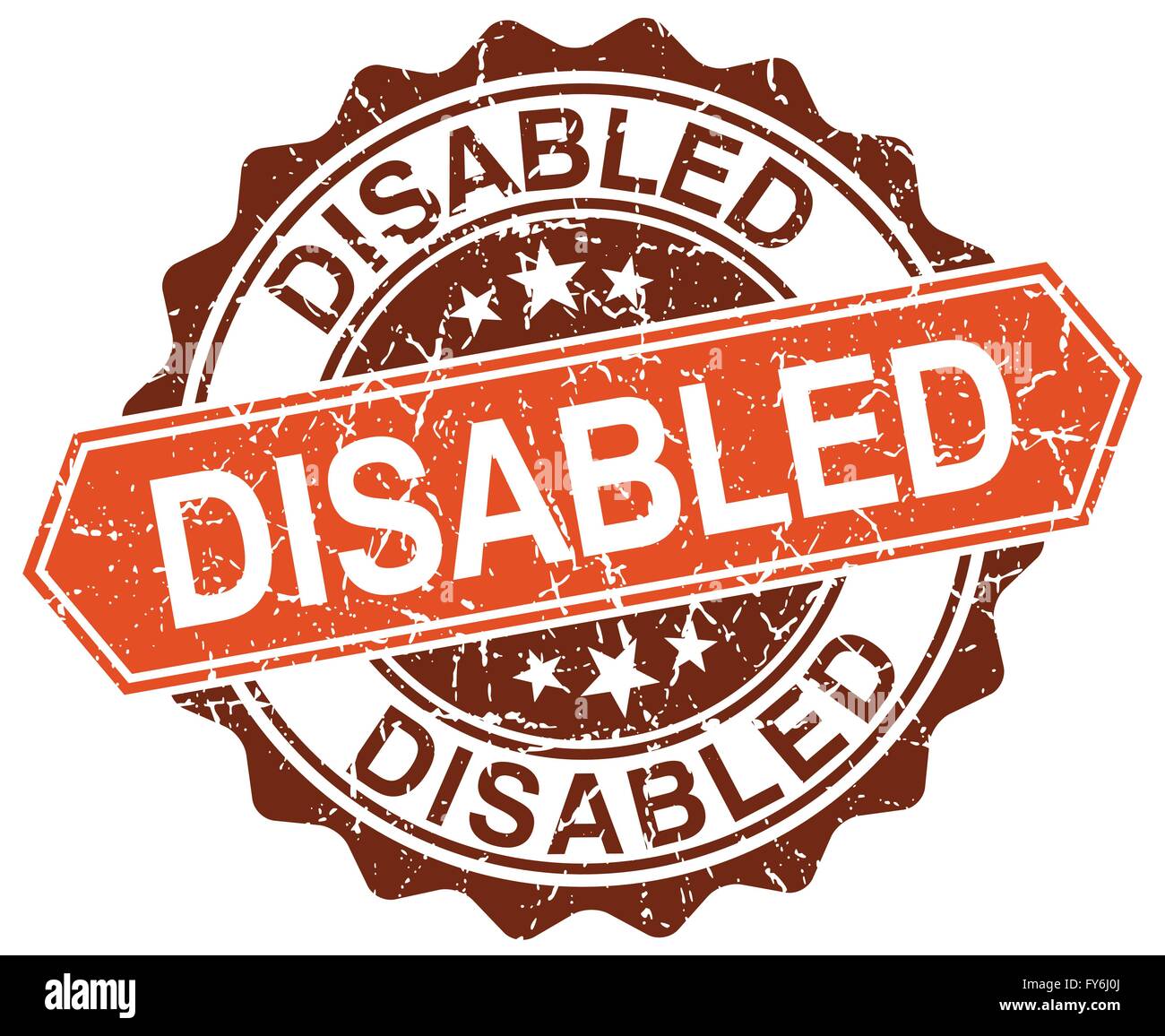 disabled orange round grunge stamp on white Stock Vector Image & Art ...
