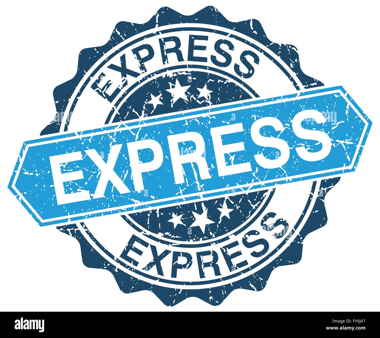 express blue round grunge stamp on white Stock Vector Image & Art - Alamy