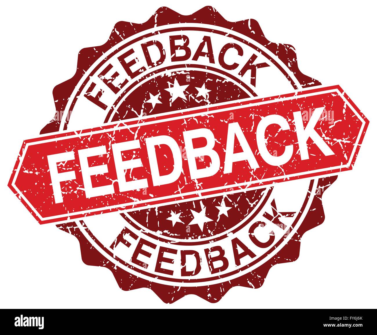 feedback red round grunge stamp on white Stock Vector Image & Art - Alamy