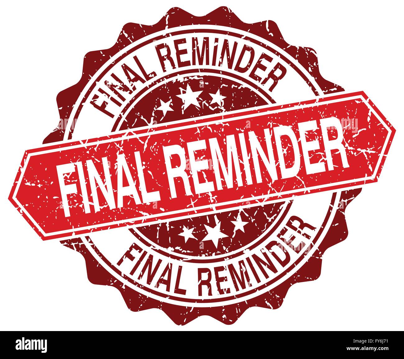 final reminder red round grunge stamp on white Stock Vector Image & Art ...