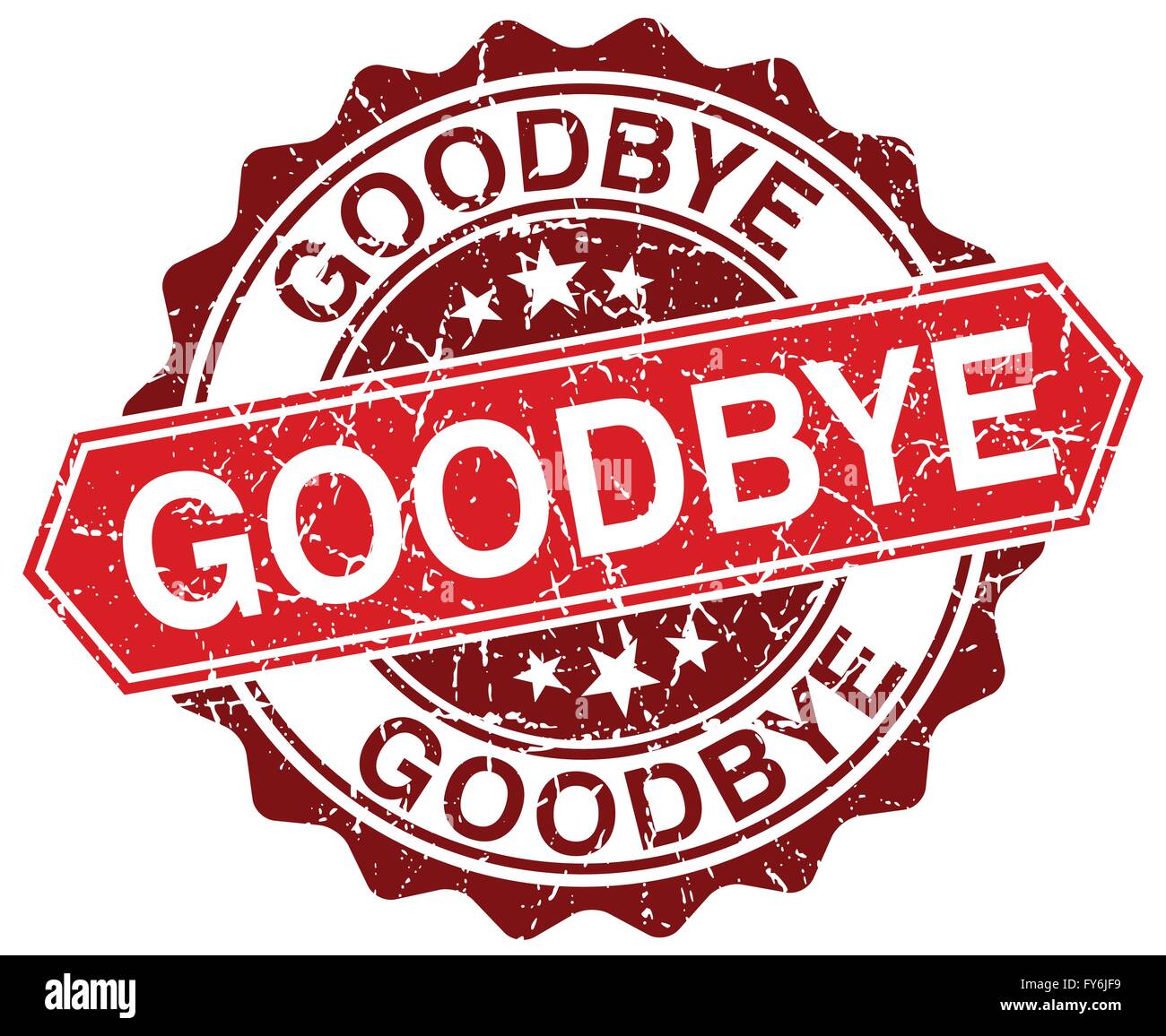 goodbye red round grunge stamp on white Stock Vector Image & Art - Alamy