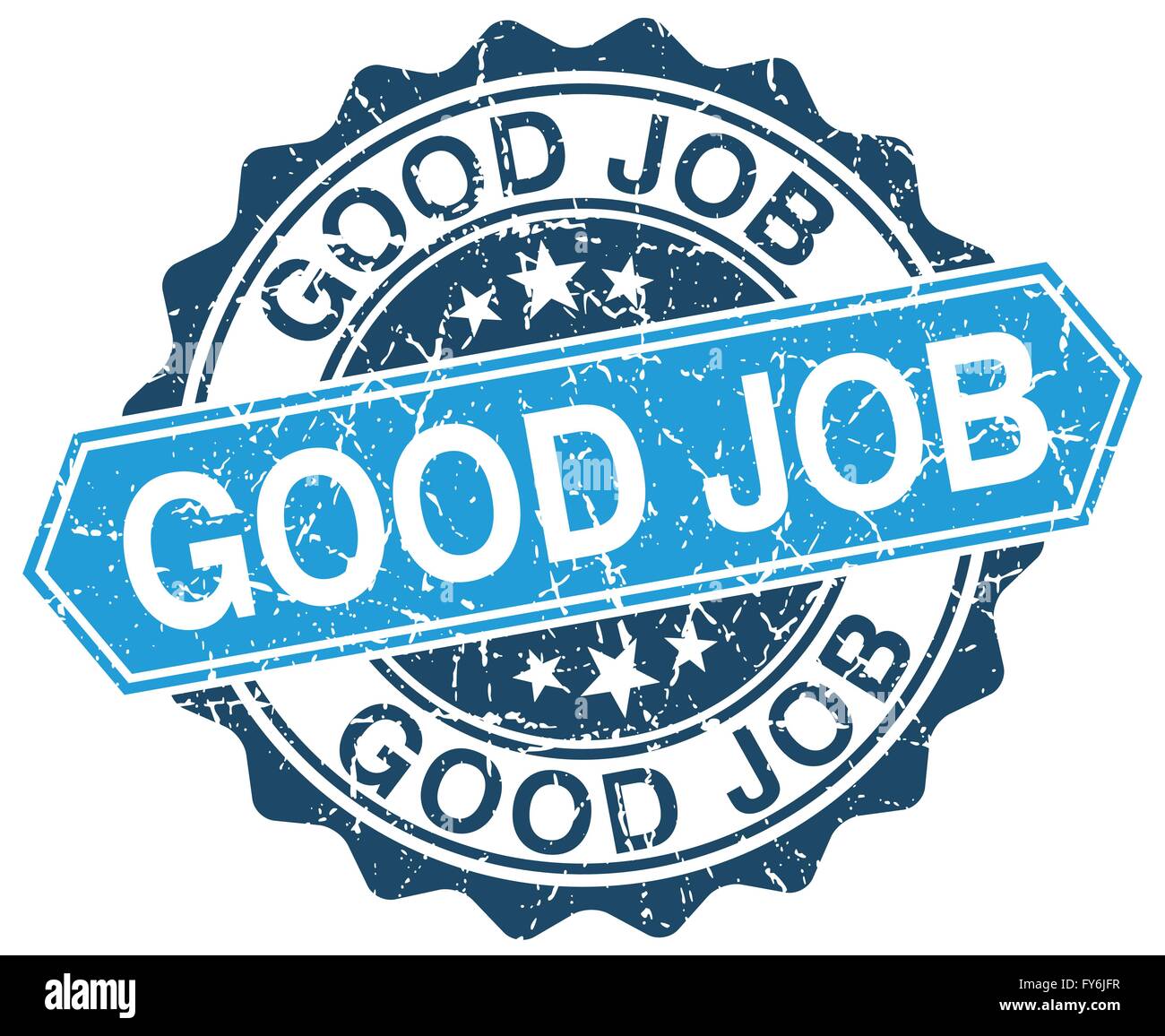 good job blue round grunge stamp on white Stock Vector Image & Art - Alamy