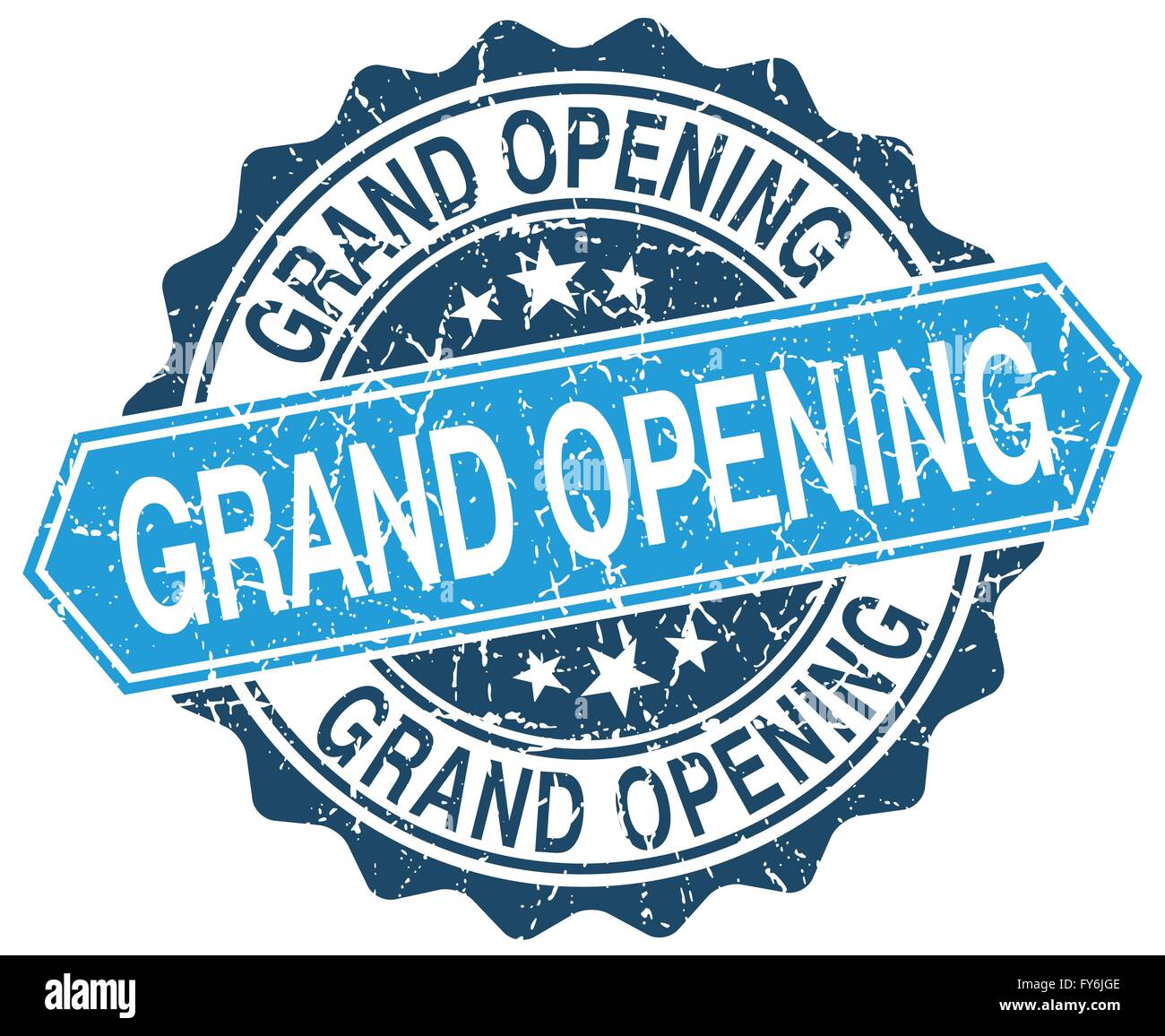 grand opening blue round grunge stamp on white Stock Vector Image & Art ...