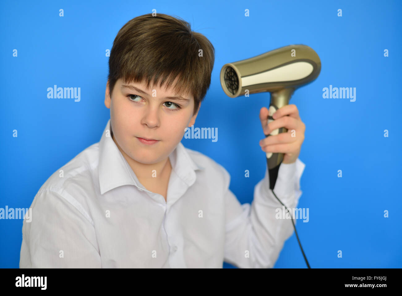 Boy Drying His Hair High Resolution Stock Photography and Images - Alamy