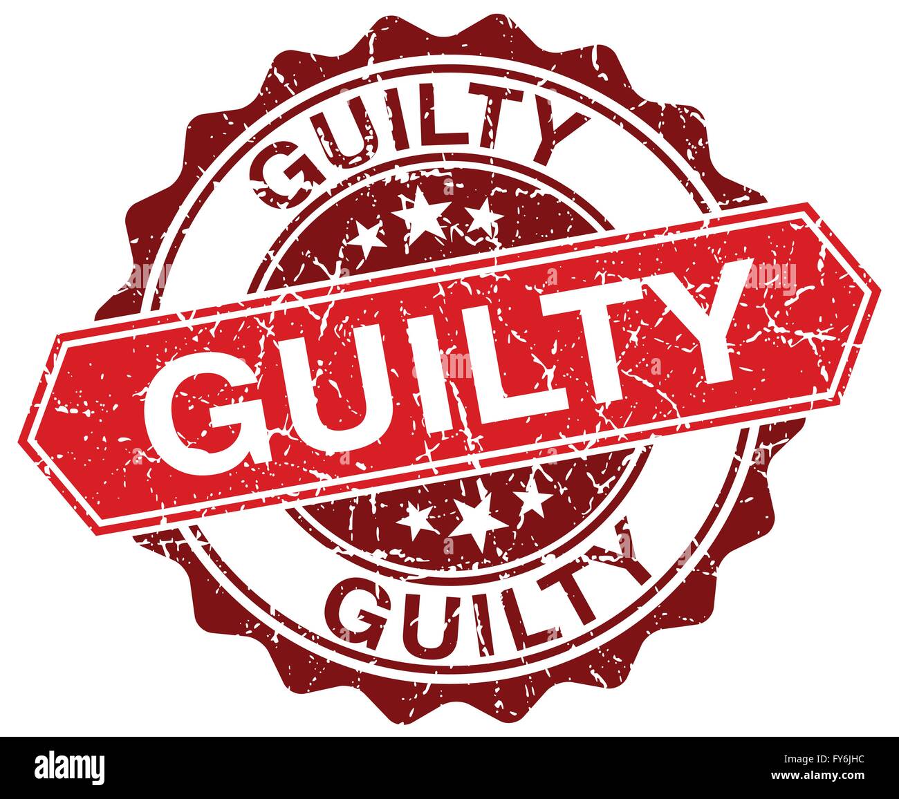guilty red round grunge stamp on white Stock Vector Image & Art - Alamy