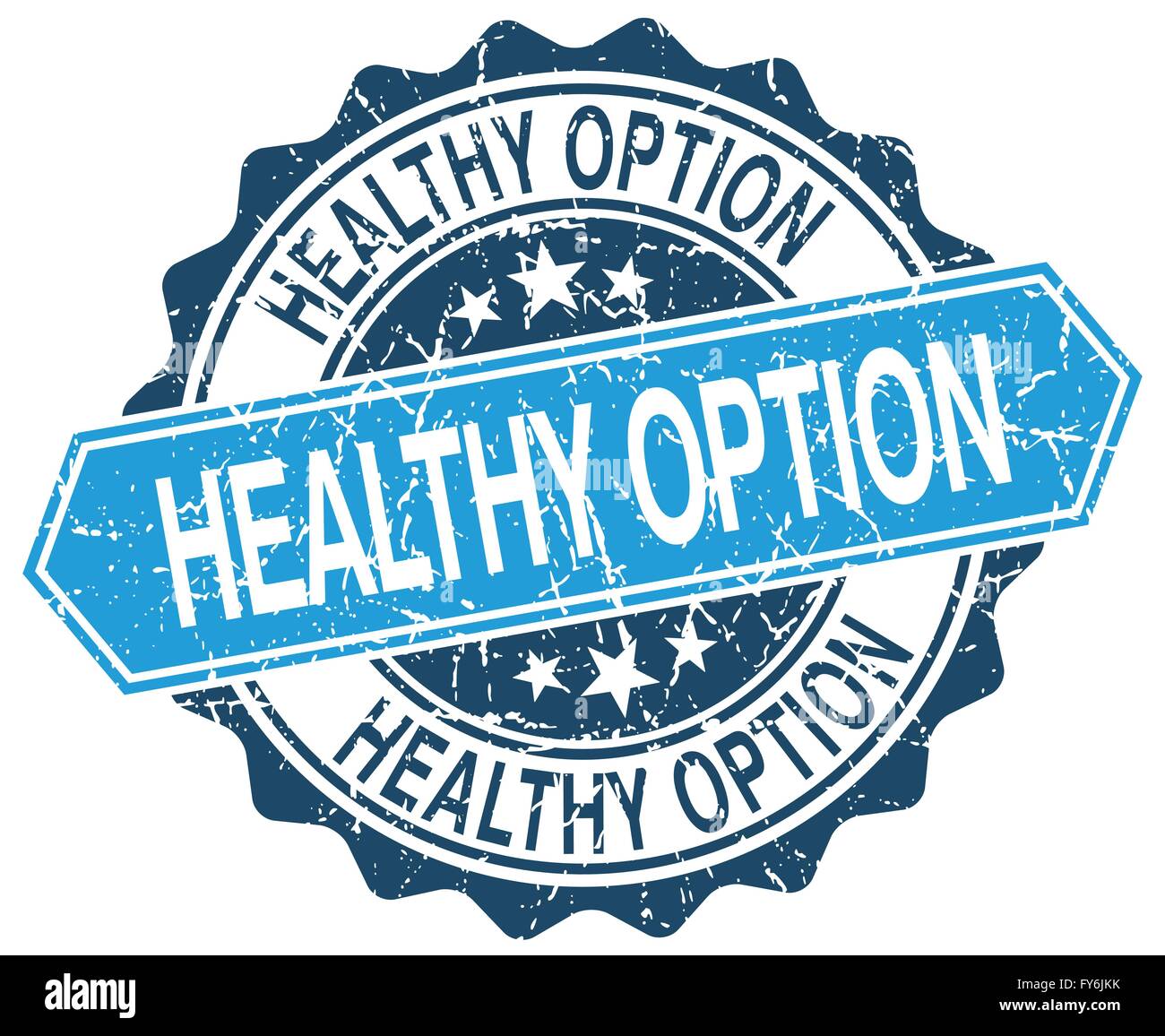 healthy option blue round grunge stamp on white Stock Vector Image ...