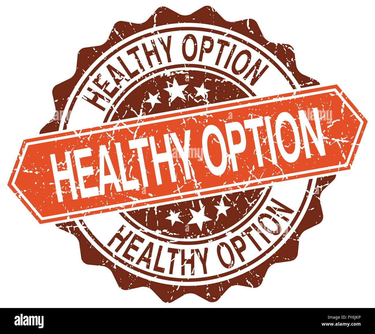 healthy option orange round grunge stamp on white Stock Vector Image ...