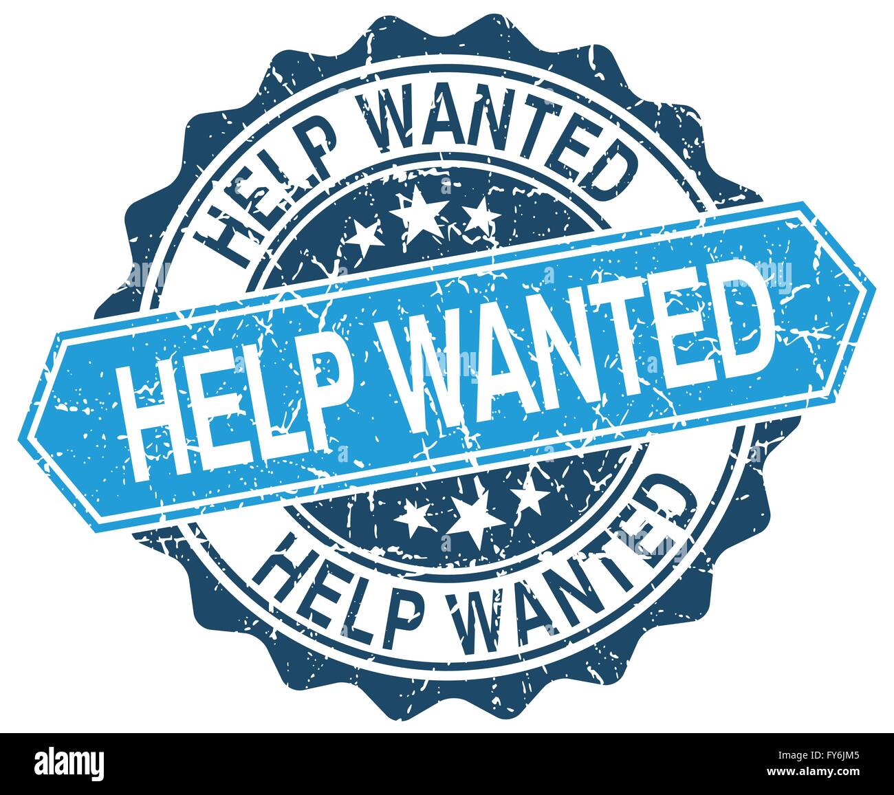 help wanted blue round grunge stamp on white Stock Vector Image & Art ...