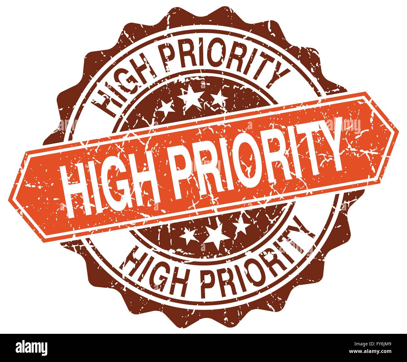 high priority orange round grunge stamp on white Stock Vector Image & Art - Alamy