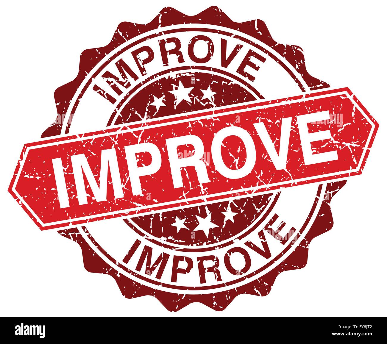 improve red round grunge stamp on white Stock Vector Image & Art - Alamy