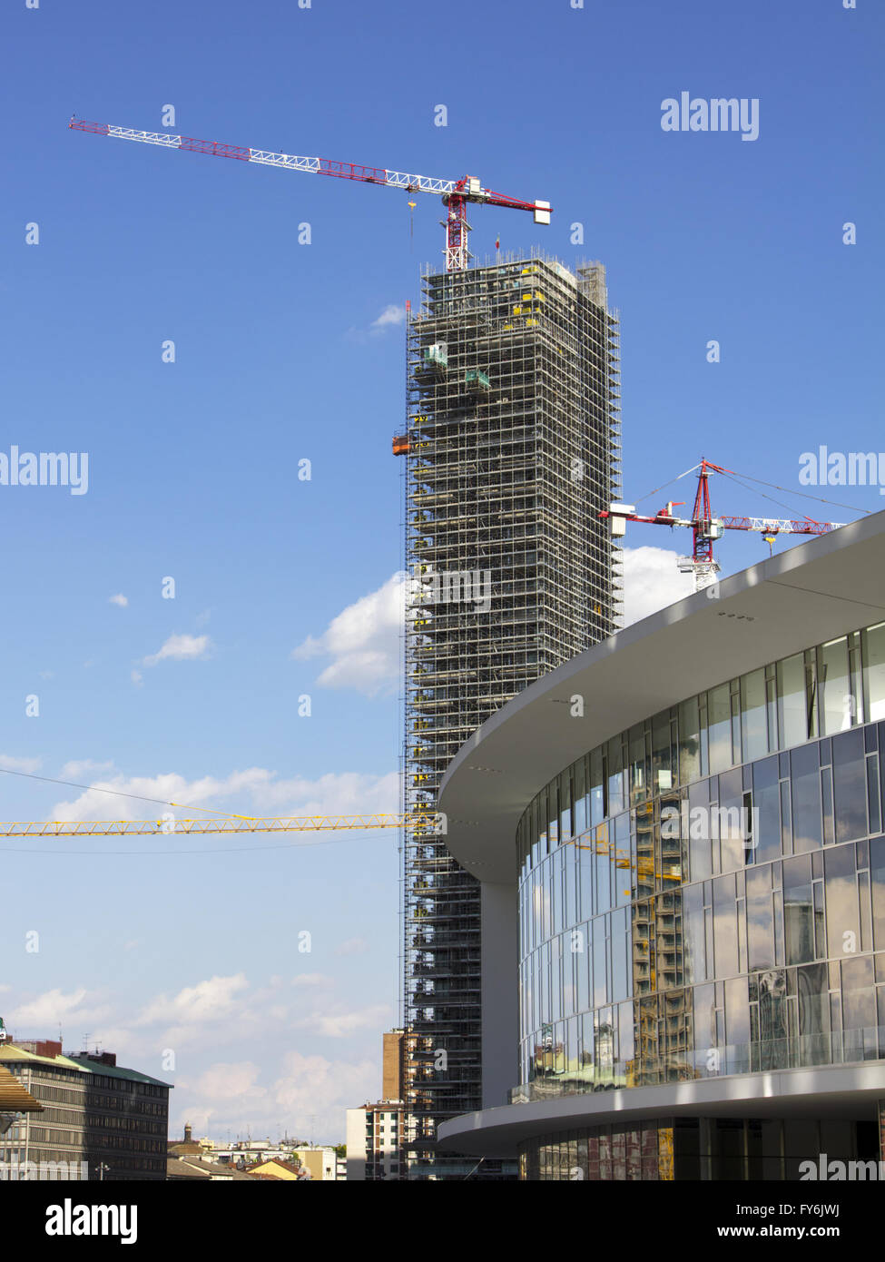 Construction site modern buildings, industry and architecture concepts ...