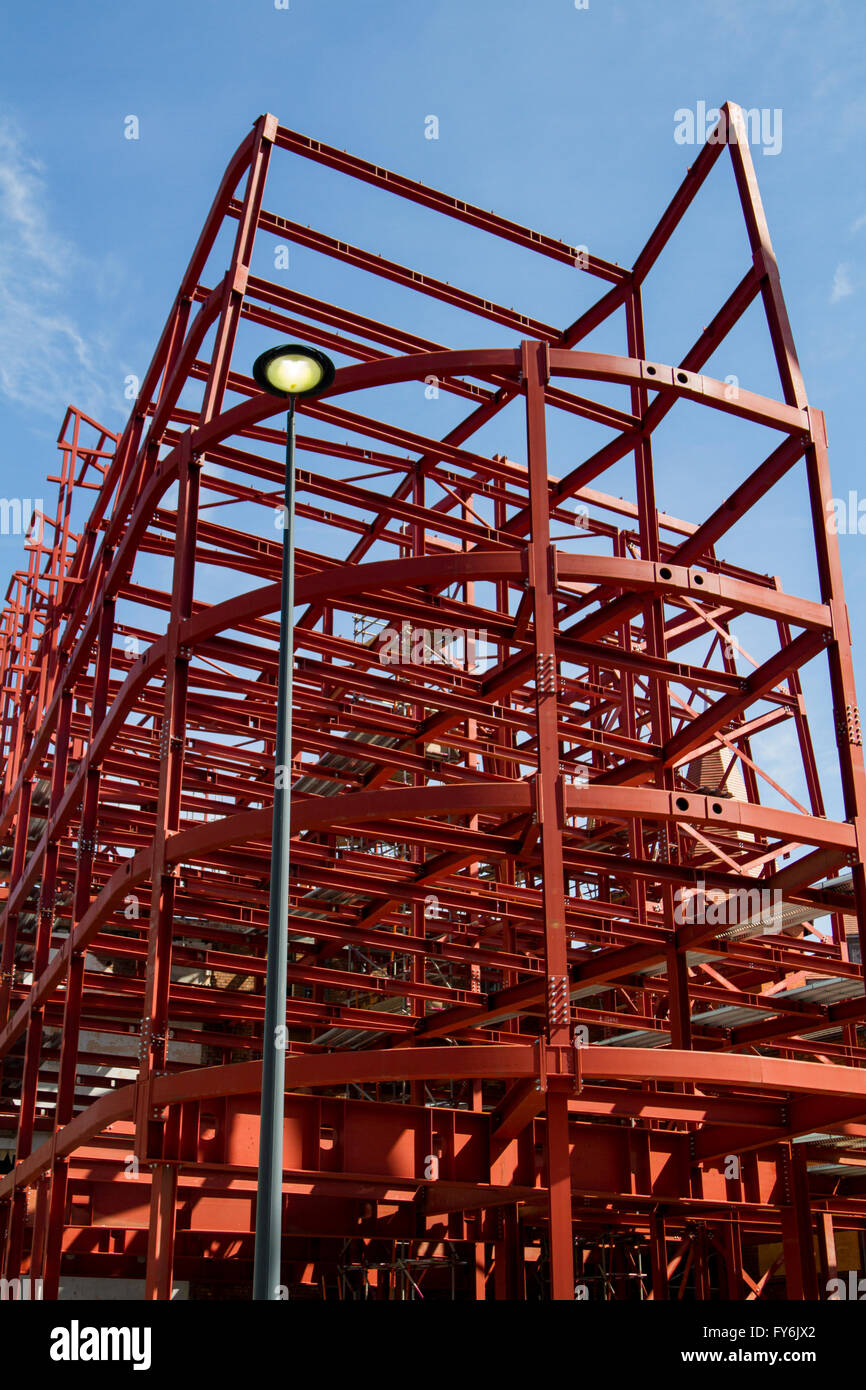 Steel skeleton of new building under construction. New Build Blocks of ...