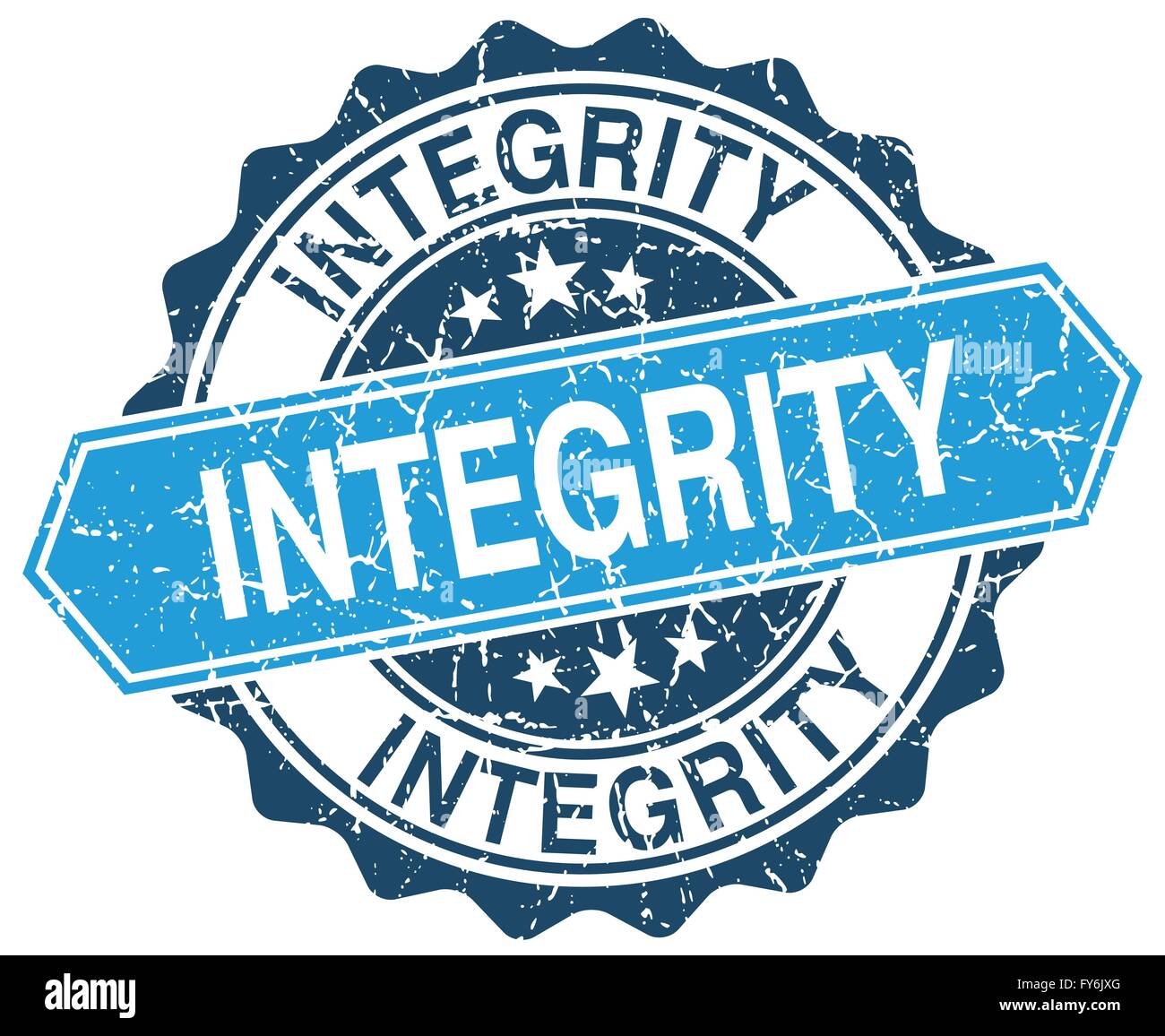 integrity blue round grunge stamp on white Stock Vector Image & Art - Alamy