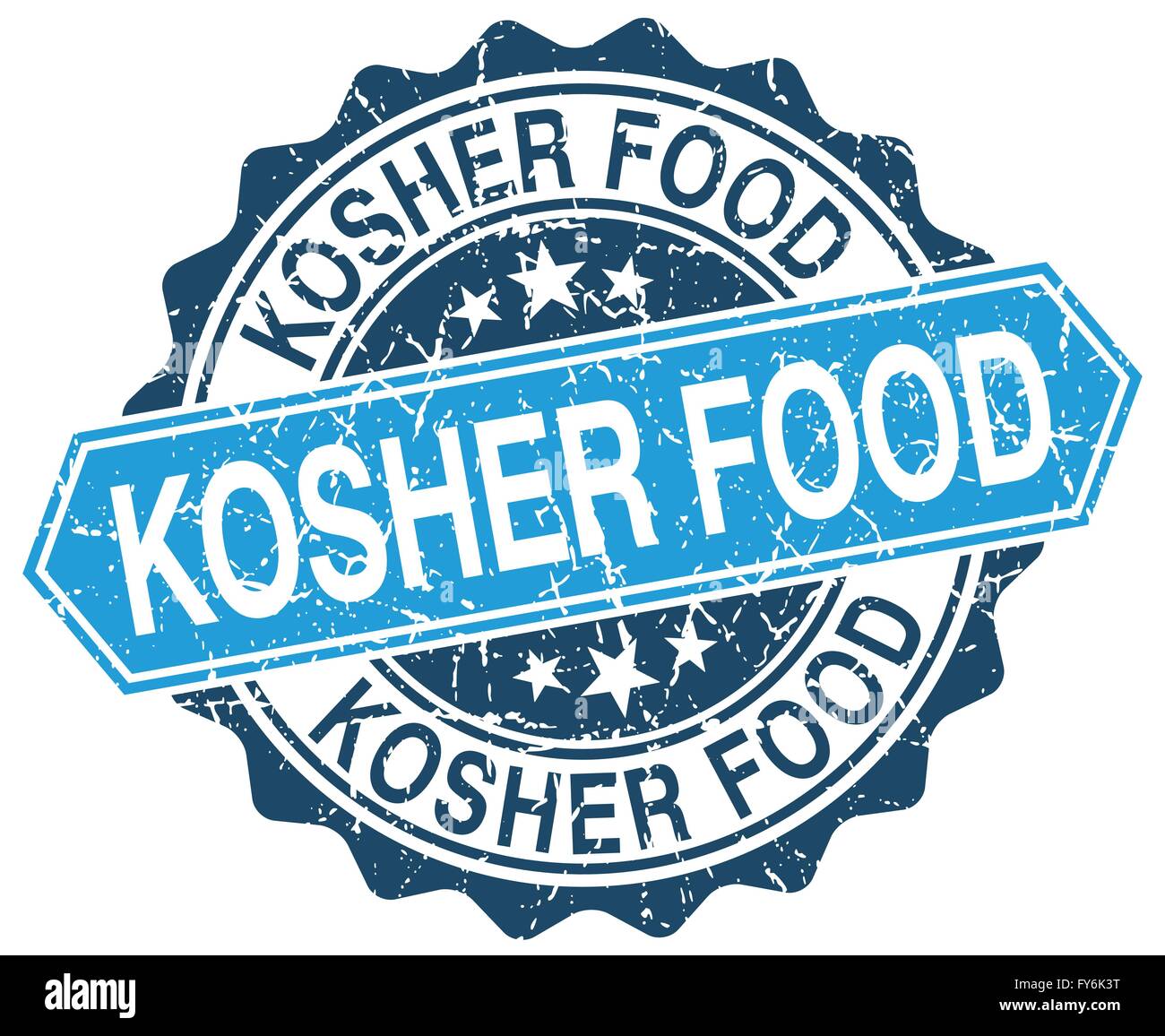 kosher food blue round grunge stamp on white Stock Vector Image & Art ...