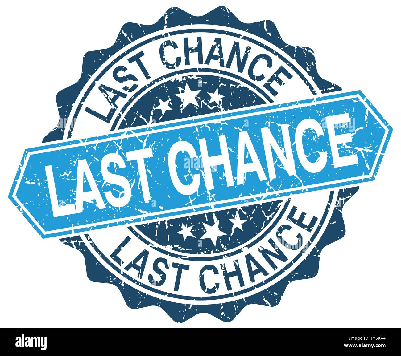 last chance blue round grunge stamp on white Stock Vector Image & Art ...